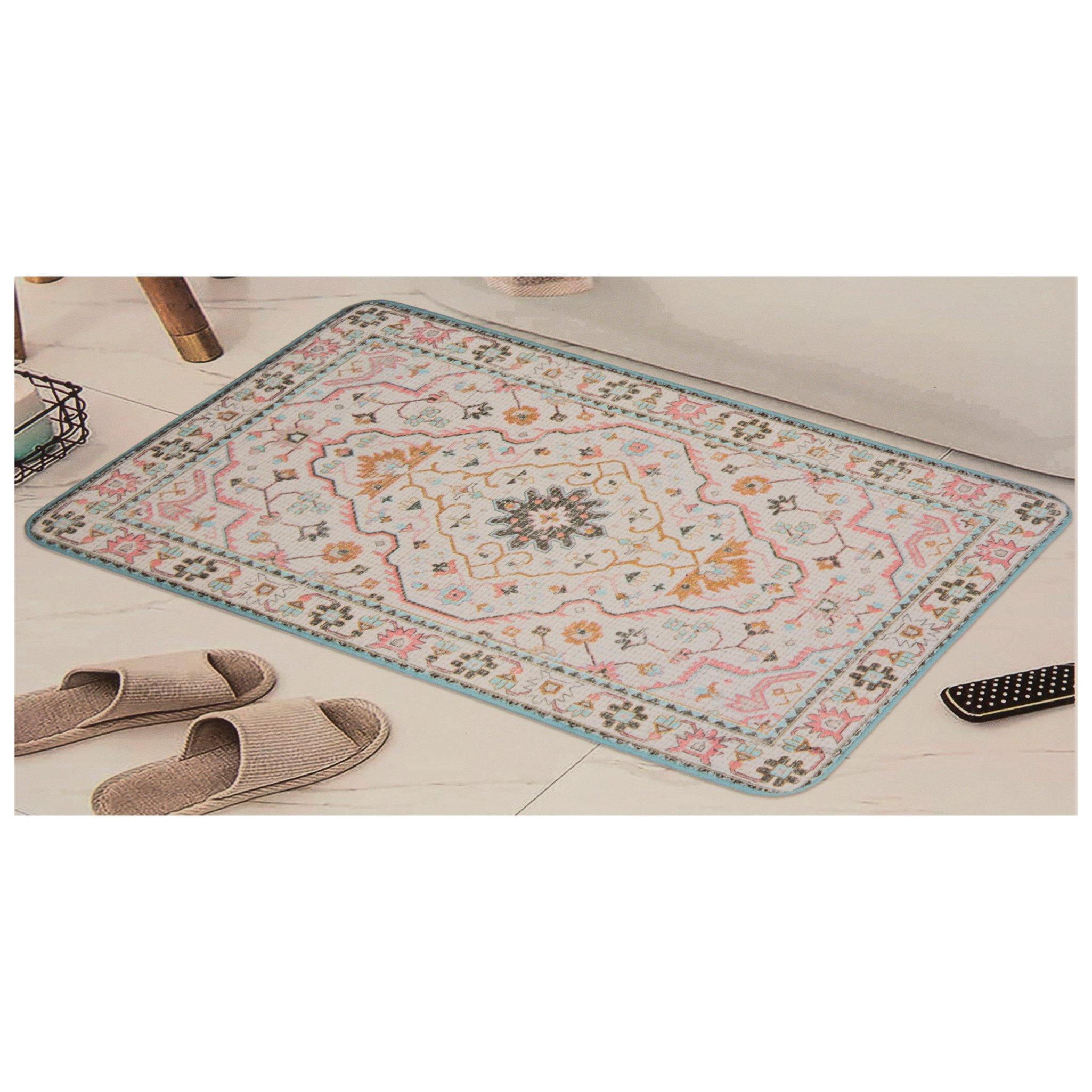 Pink & Blue Geometric Bath Rug | Hobby Lobby | 2530764