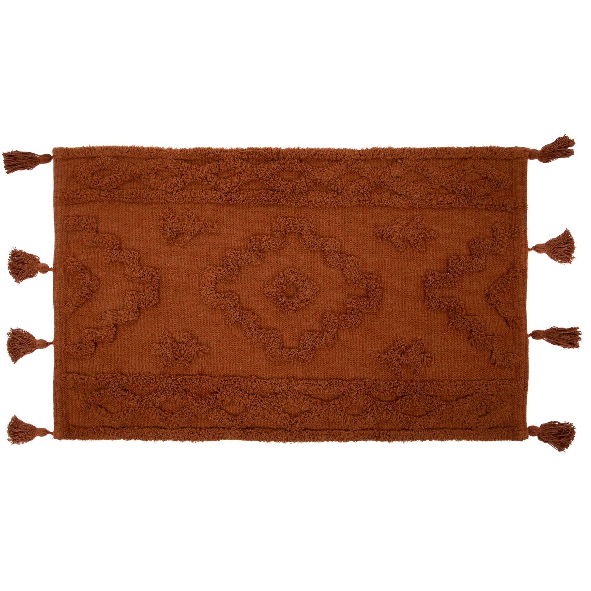Rust Geometric Tassel Bath Rug | Hobby Lobby | 2532844