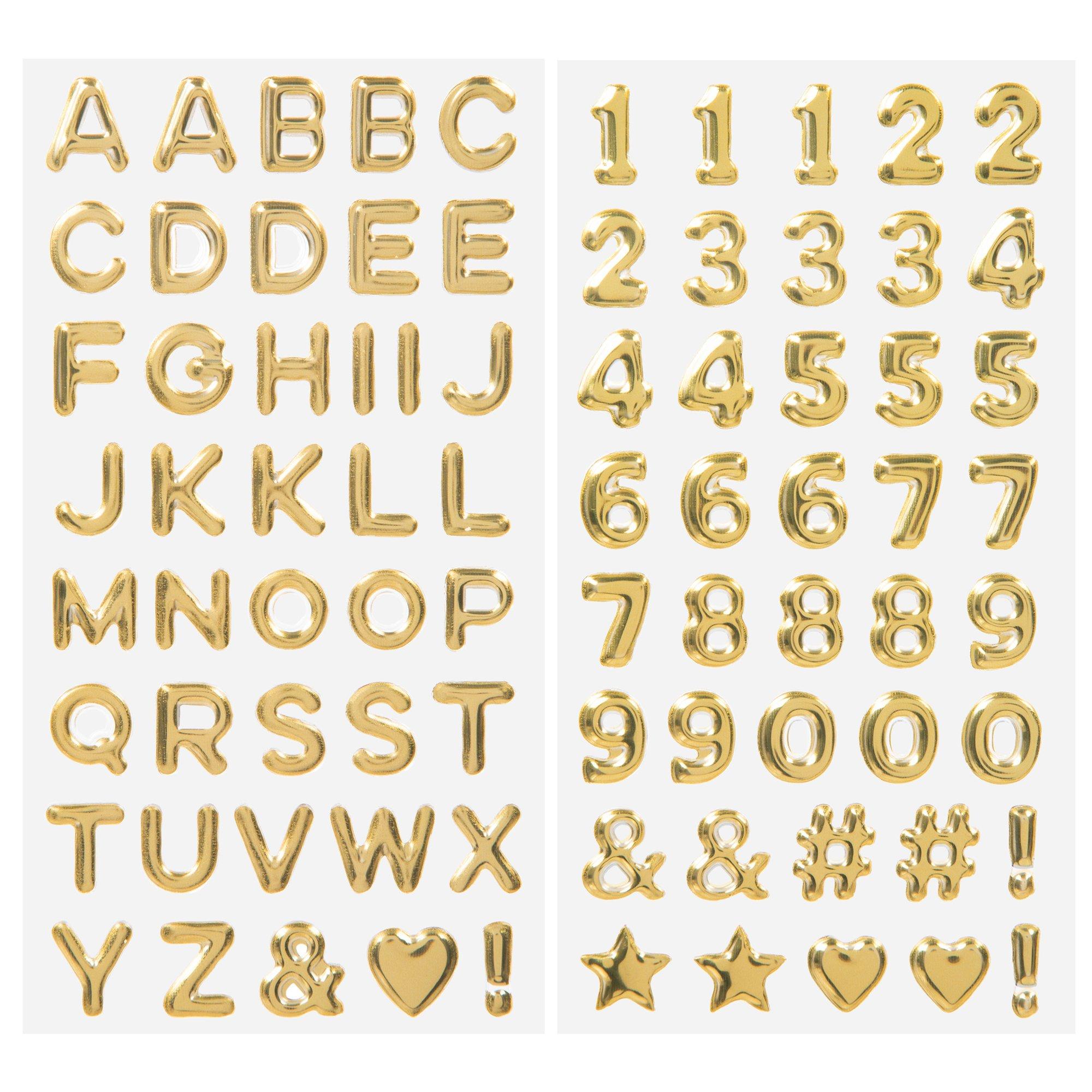 Metallic Alphabet & Number Puffy Stickers | Hobby Lobby | 2539799