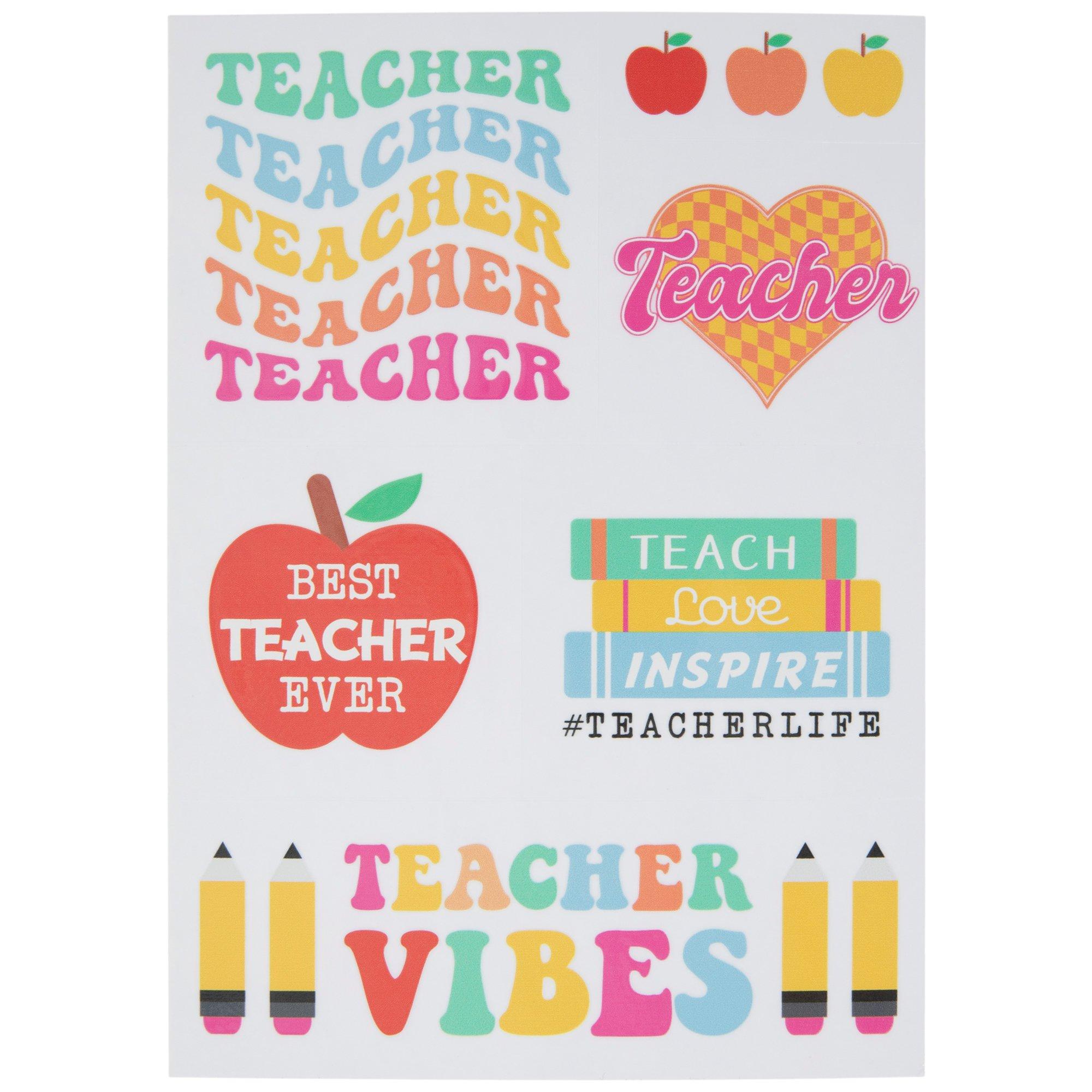Retro Teacher Fabric Cold Transfer Stickers | Hobby Lobby | 2547495