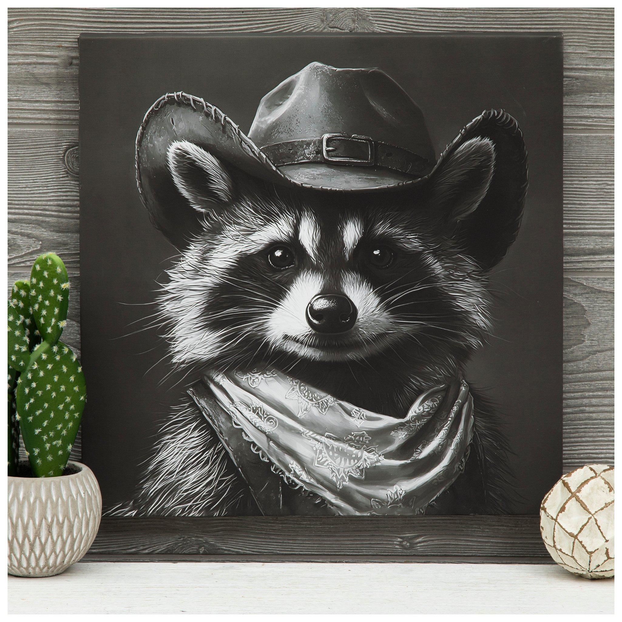 Raccoon Wearing Cowboy Hat Canvas Wall Decor | Hobby Lobby | 2550903