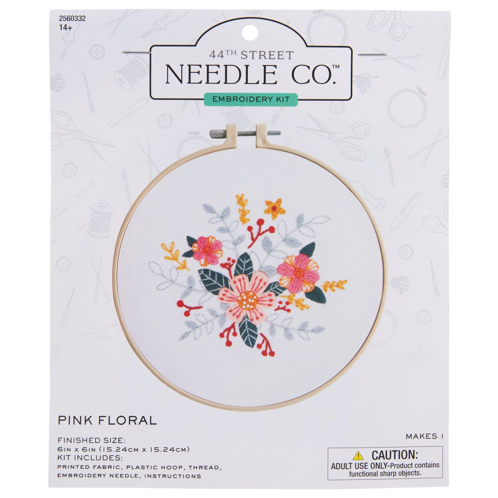 Pink Floral Embroidery Kit | Hobby Lobby | 2560332