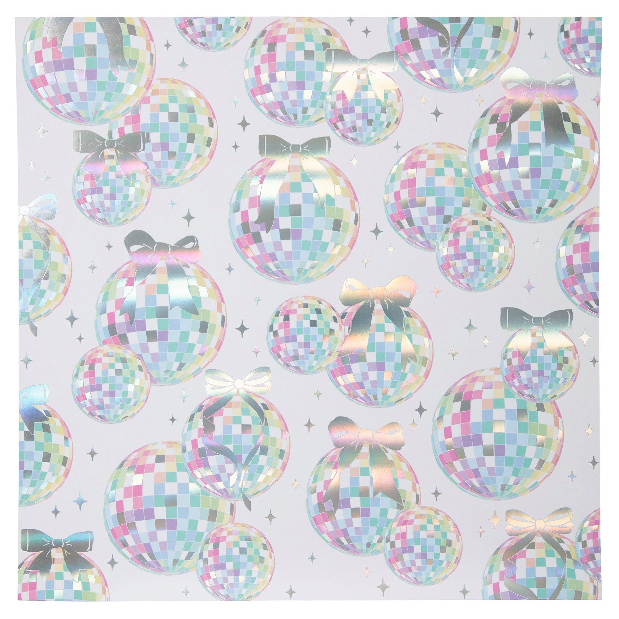 Iridescent Disco Balls Foil Scrapbook Paper - 12" x 12" | Hobby Lobby ...