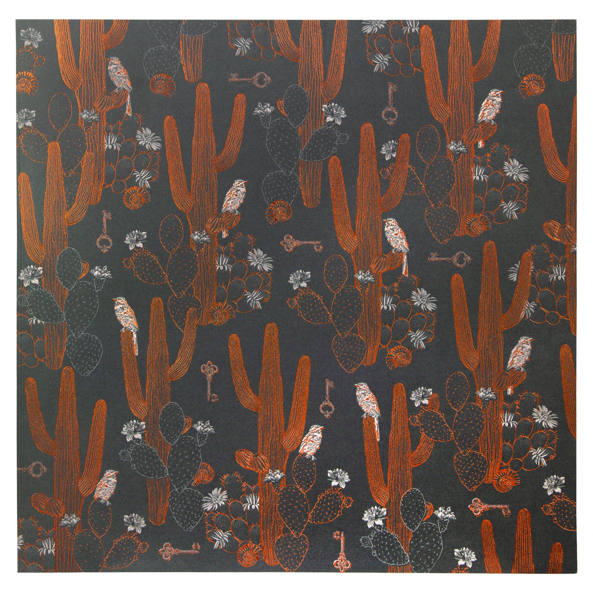 Copper Cacti Foil Scrapbook Paper - 12" x 12" | Hobby Lobby | 2561447
