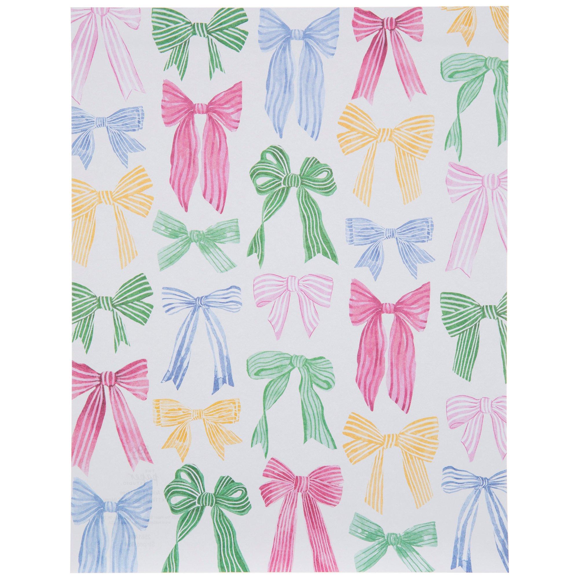 Bright Striped Bows Scrapbook Paper - 8.5" x 11" | Hobby Lobby | 2561496