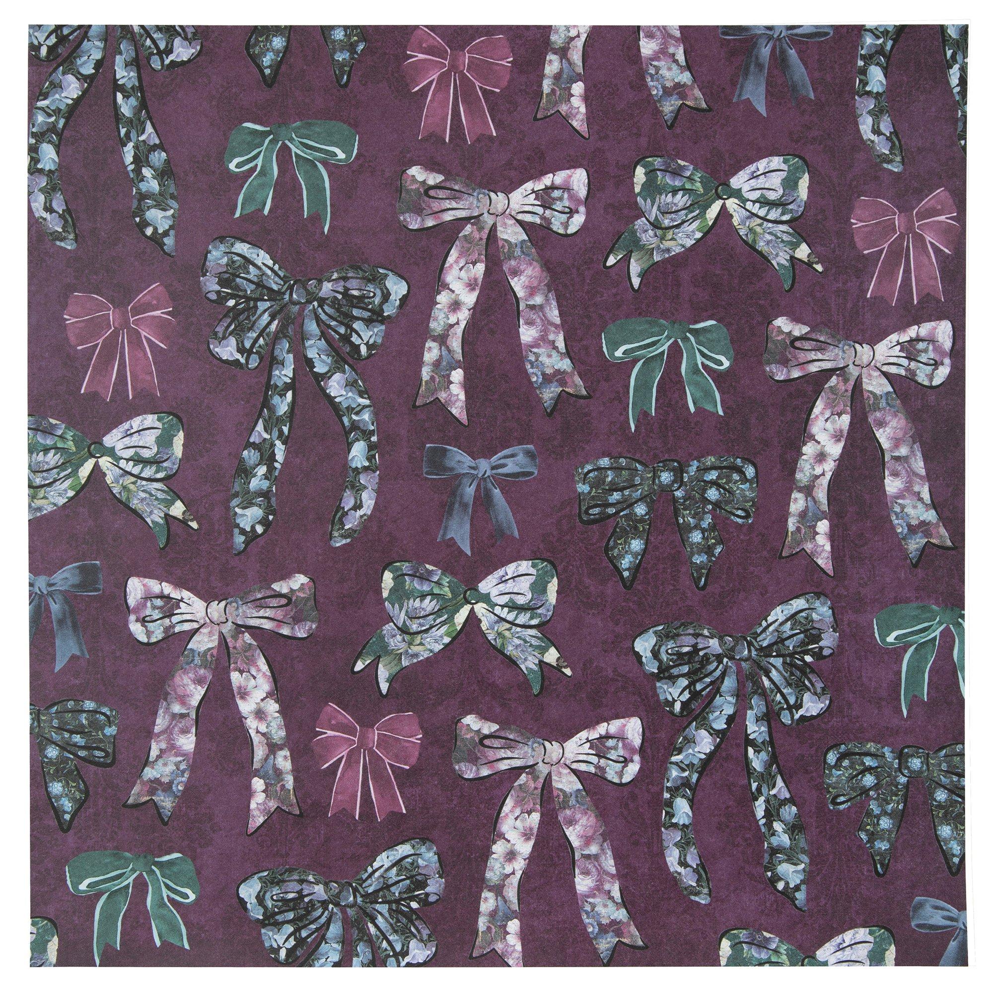 Moody Floral Bows Scrapbook Paper - 12" x 12" | Hobby Lobby | 2561991