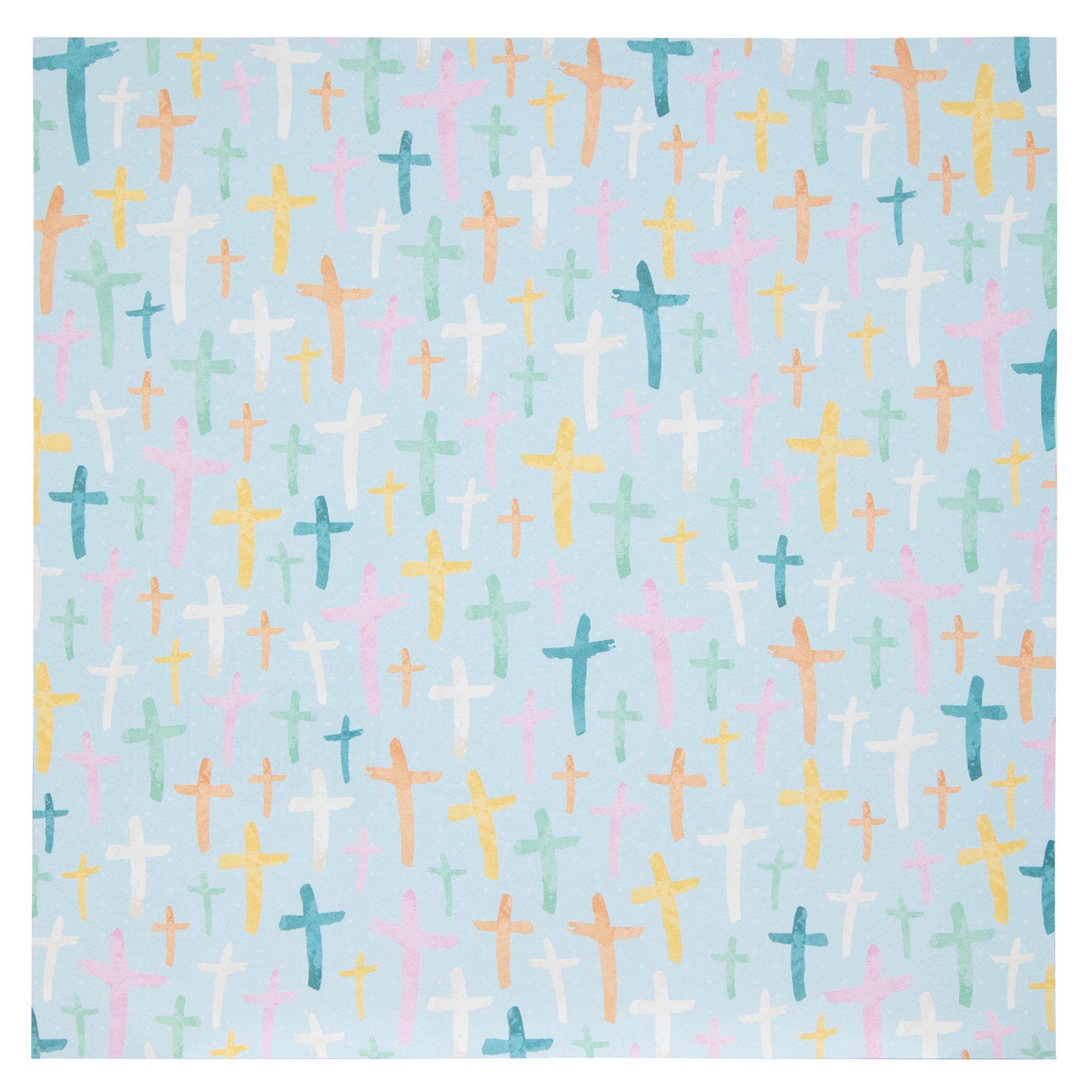 Multi-Color Cross Scrapbook Paper - 12" x 12" | Hobby Lobby | 2562015