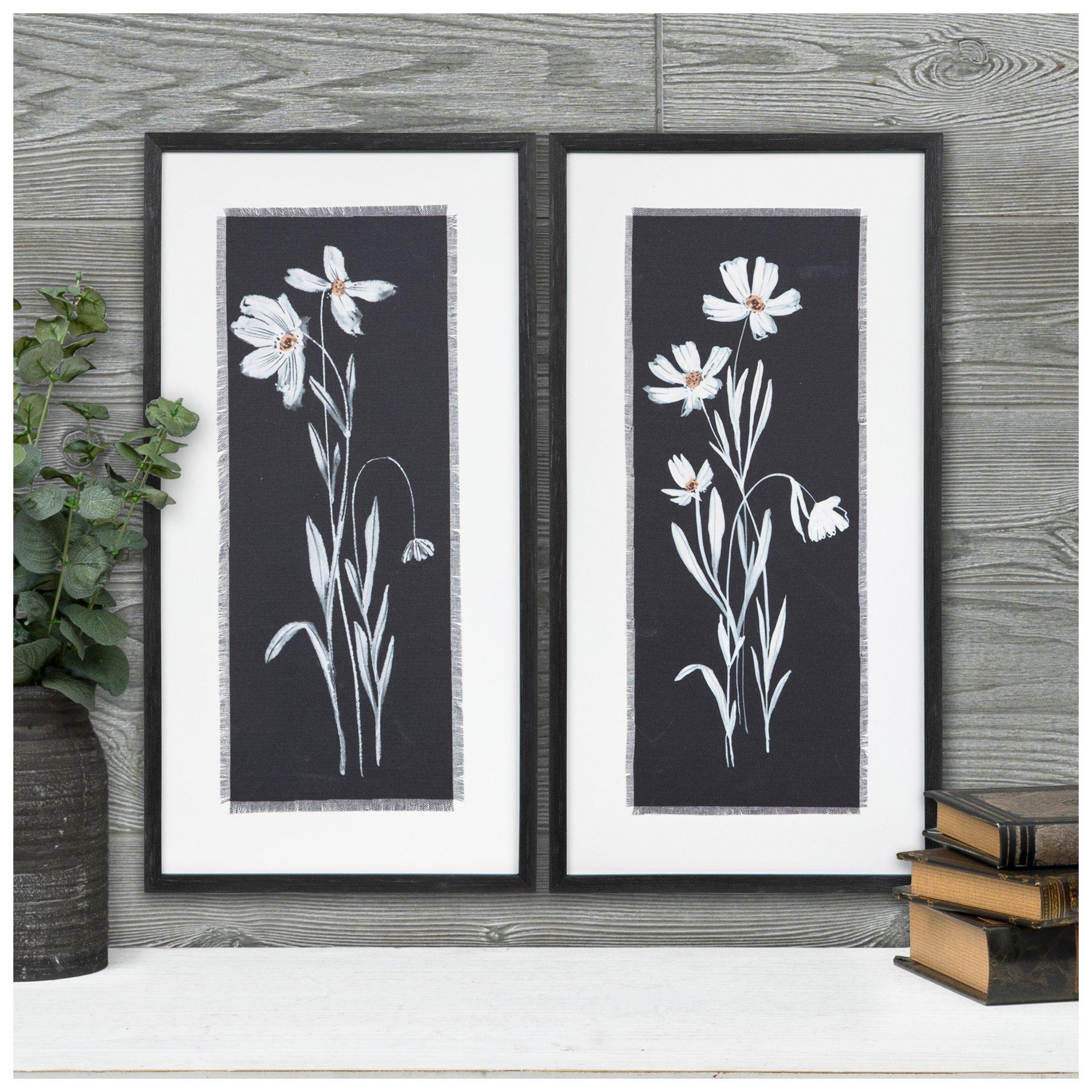 Black & White Floral Wood Wall Decor Set | Hobby Lobby | 2564573