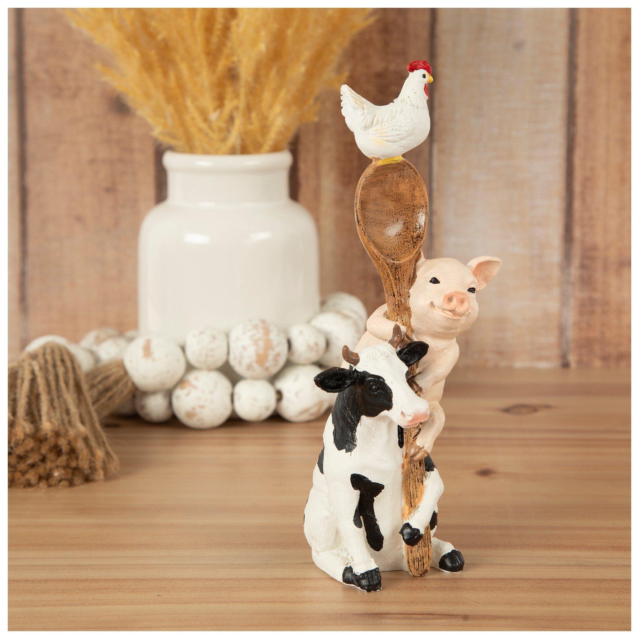 Cow, Pig & Chick With Spoon Figurine | Hobby Lobby | 2565844