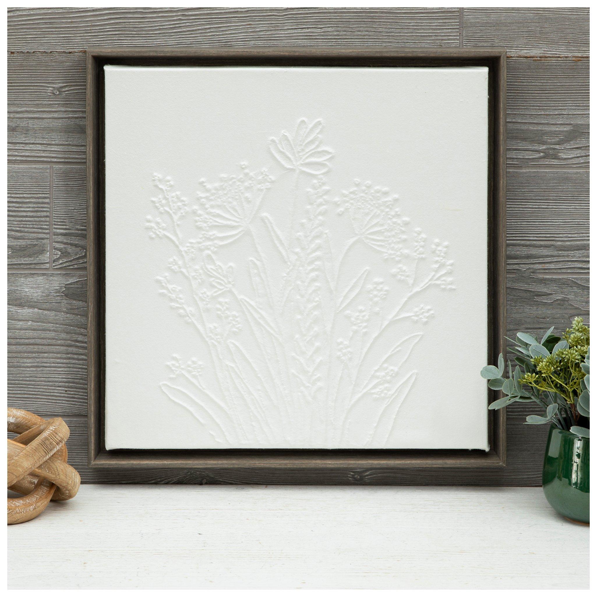 White Wildflowers Textured Canvas Wall Decor | Hobby Lobby | 2566461