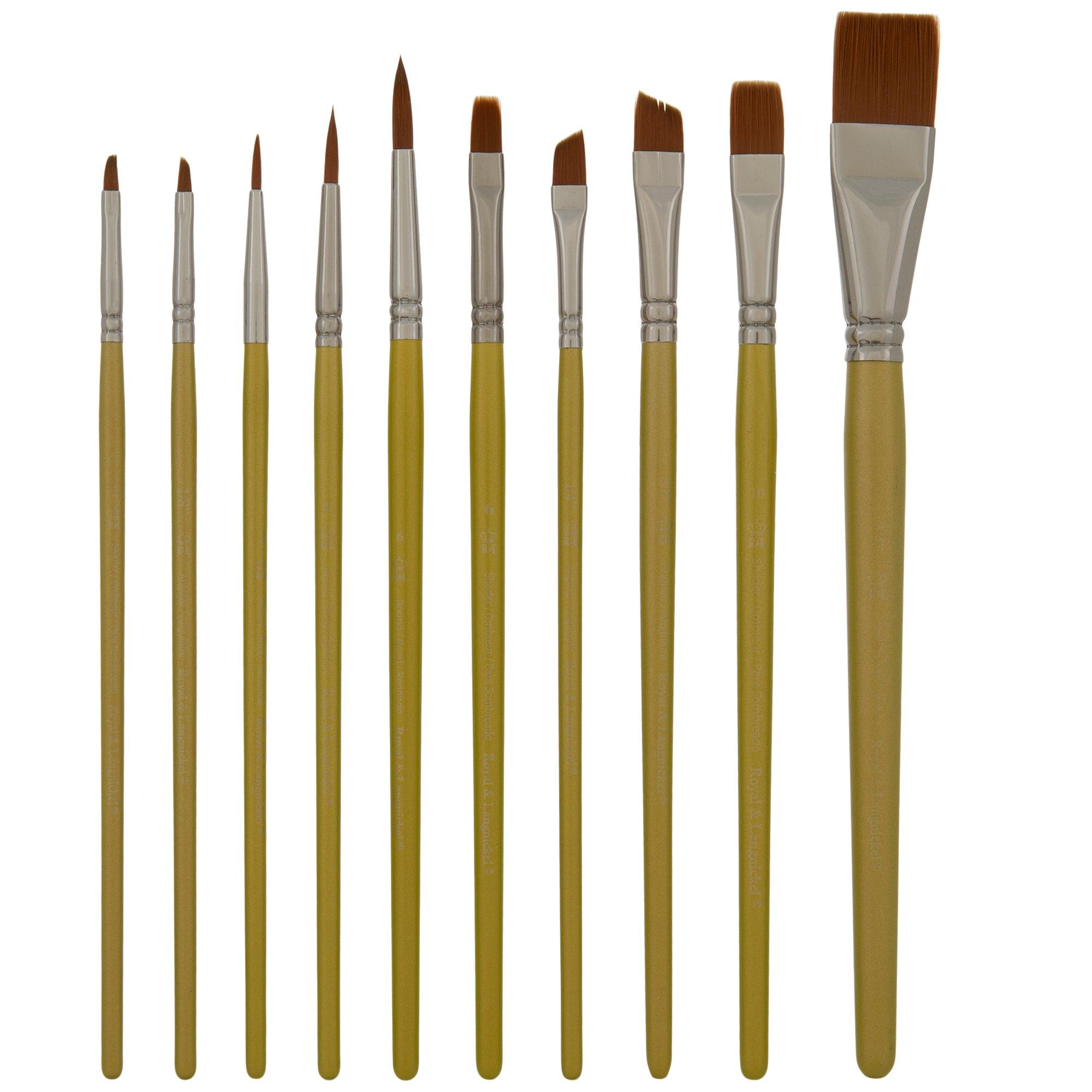 Brown Taklon Paint Brushes - 10 Piece Set | Hobby Lobby | 2567014