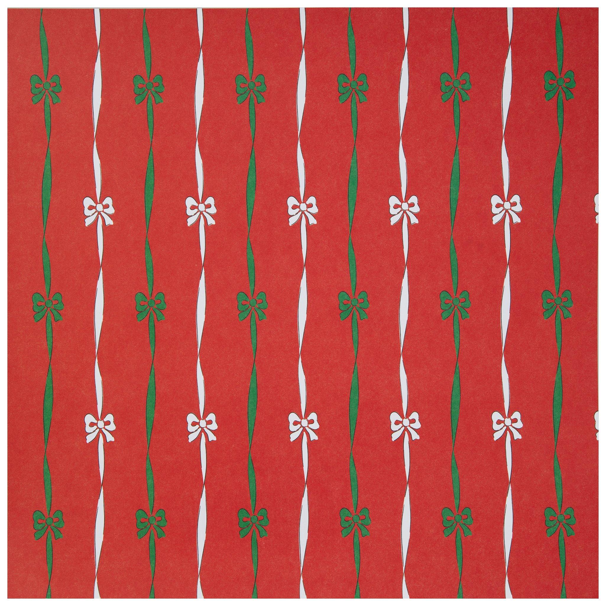 Red, Green & White Bows Scrapbook Paper - 12" x 12" | Hobby Lobby | 2567634