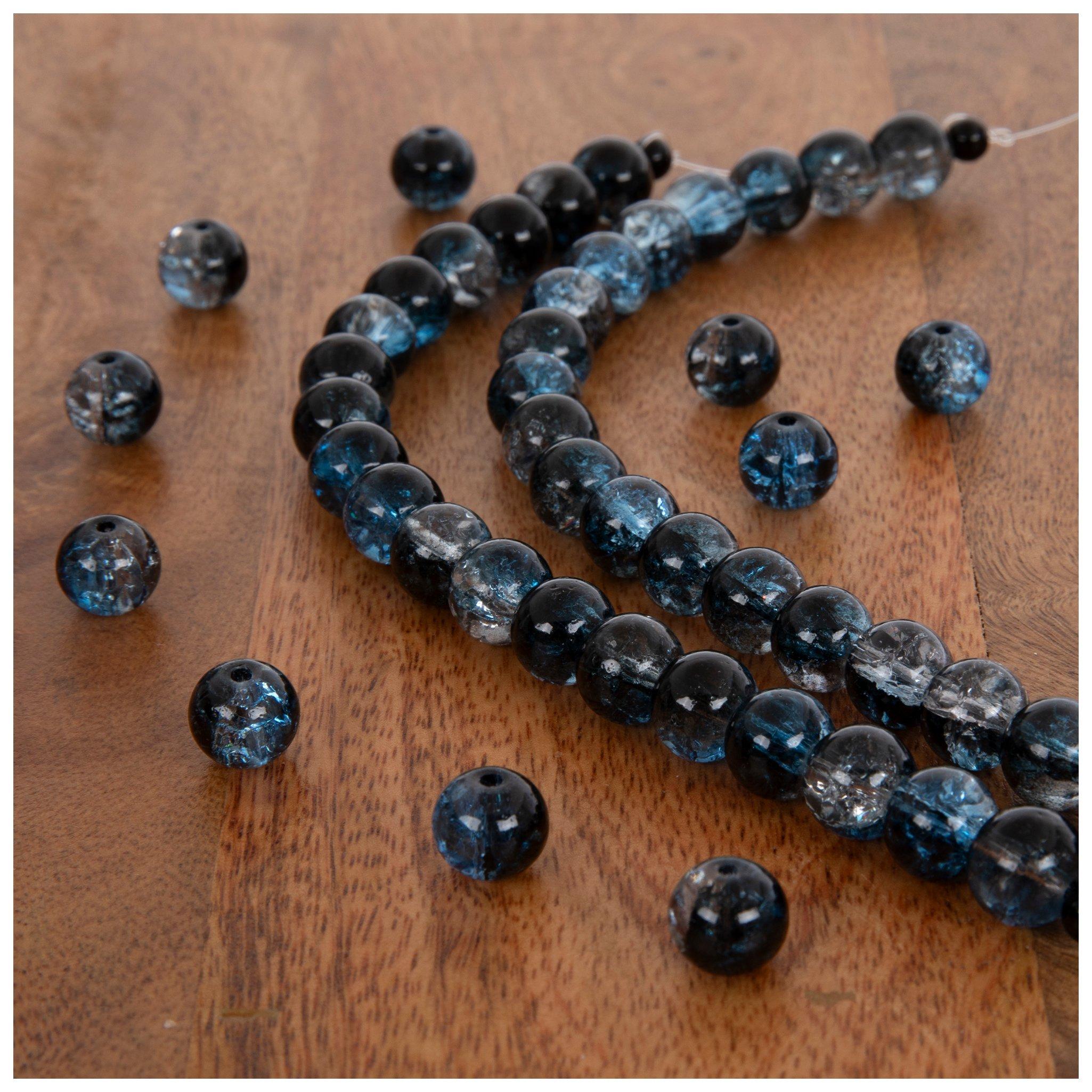 Blue & Black Crackled Glass Bead Strands | Hobby Lobby | 2580645