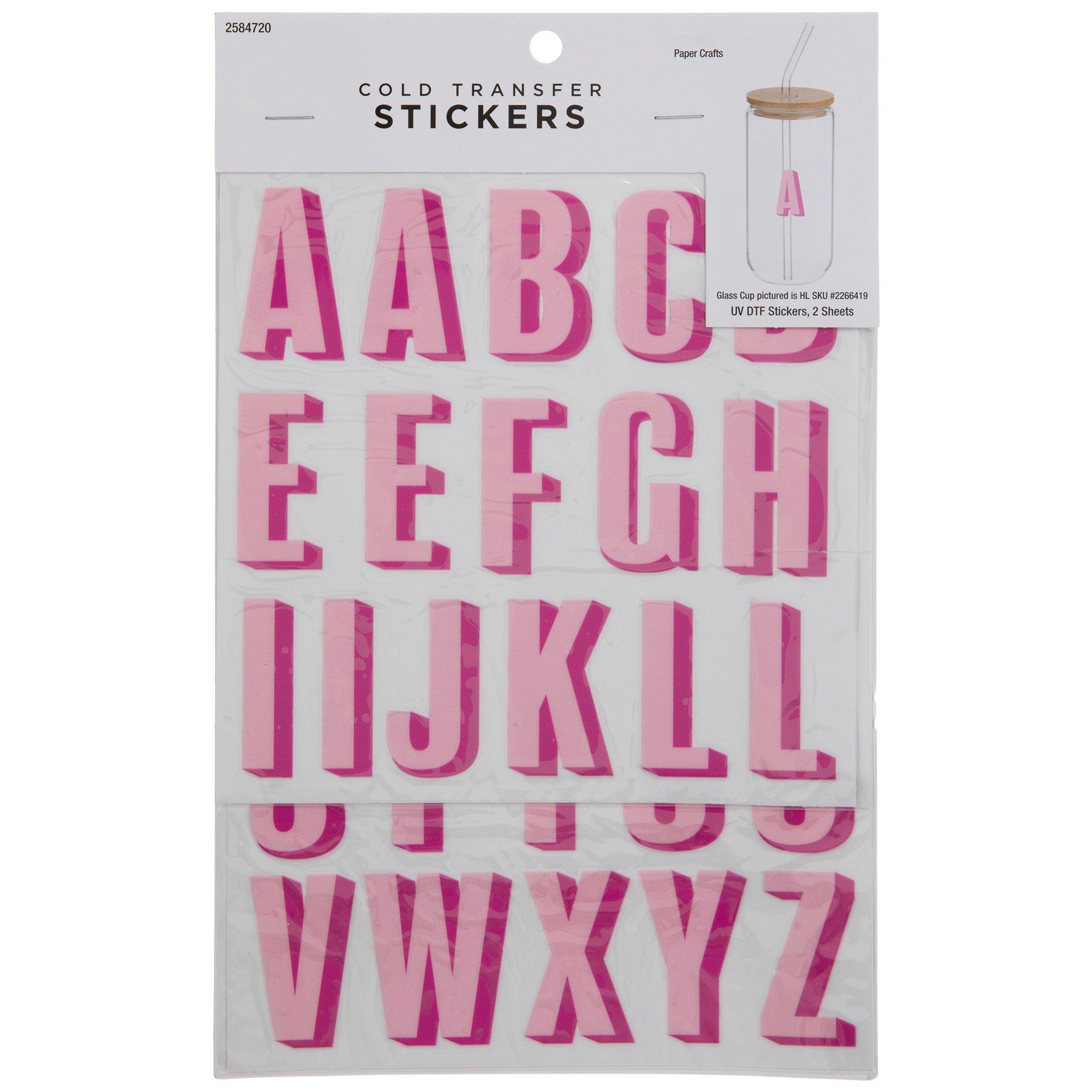 Pink Alphabet Cold Transfer Stickers | Hobby Lobby | 2584720