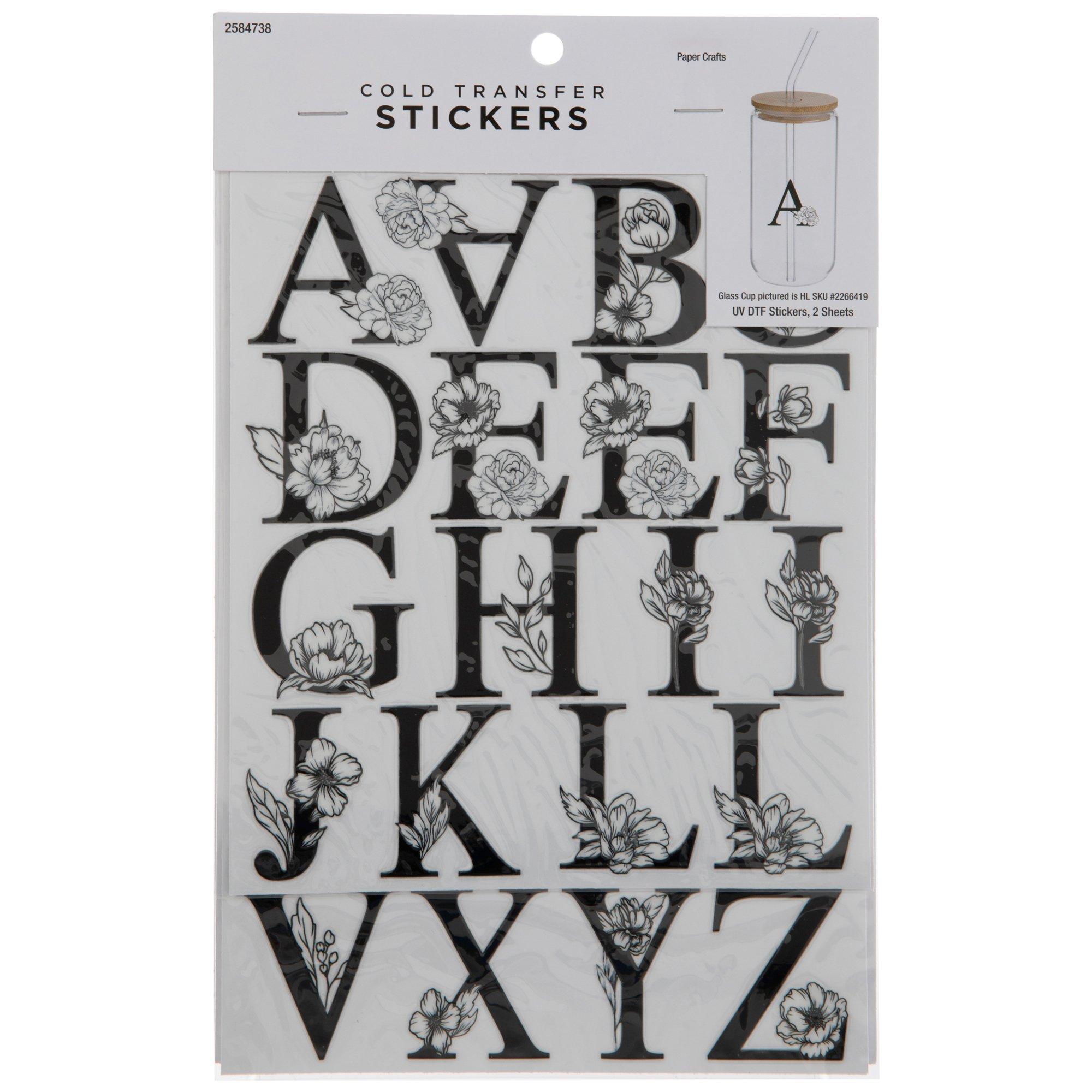Floral Alphabet Cold Transfer Stickers | Hobby Lobby | 2584738