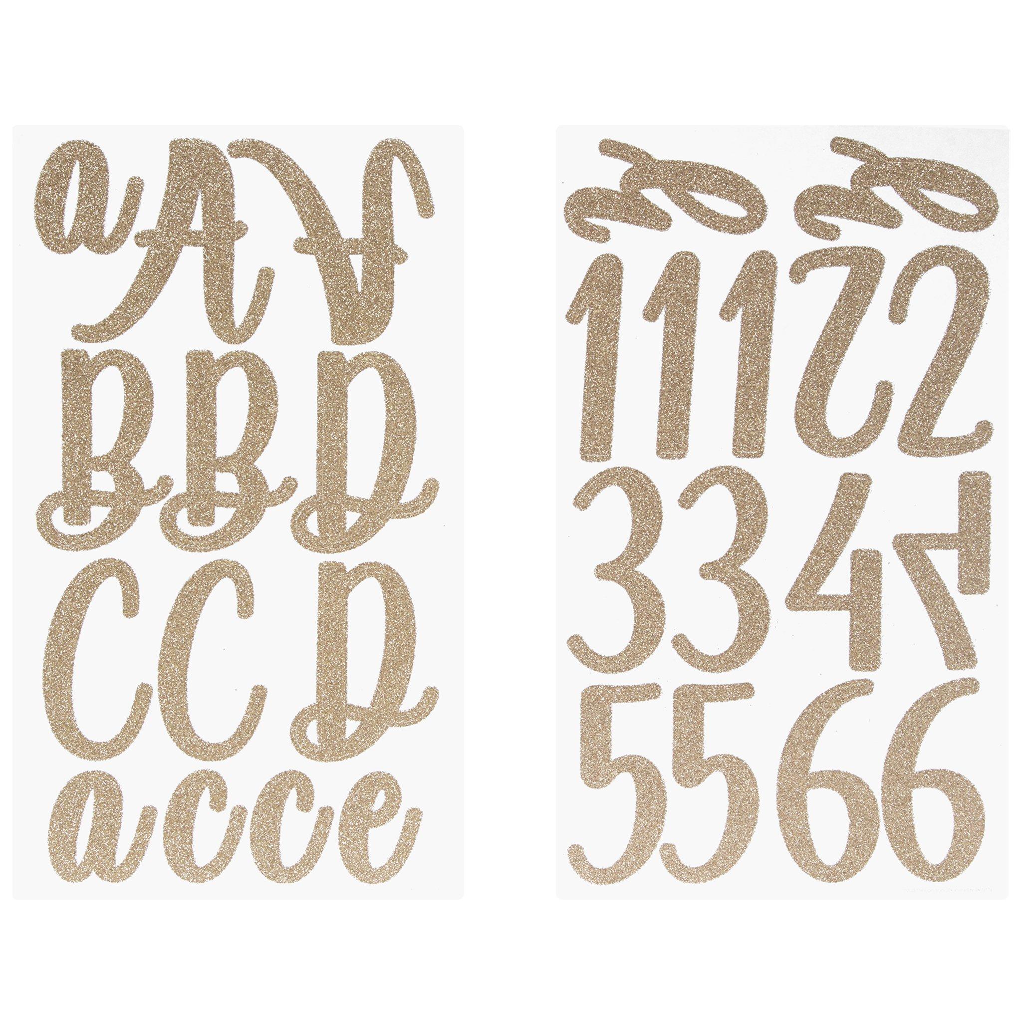 Glitter Script Alphabet Stickers - 3" | Hobby Lobby | 2595445