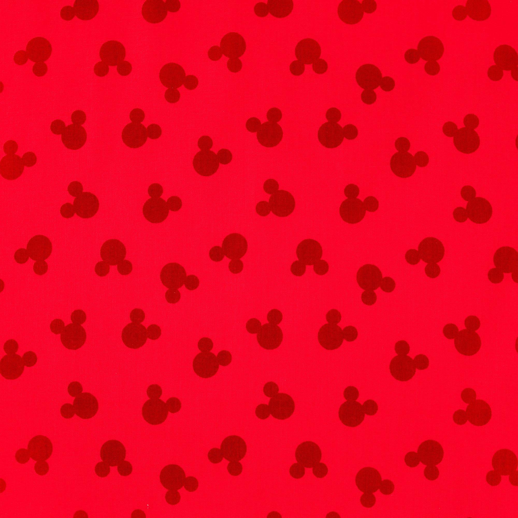 Red Mickey Shadow Cotton Calico Fabric | Hobby Lobby | 270603