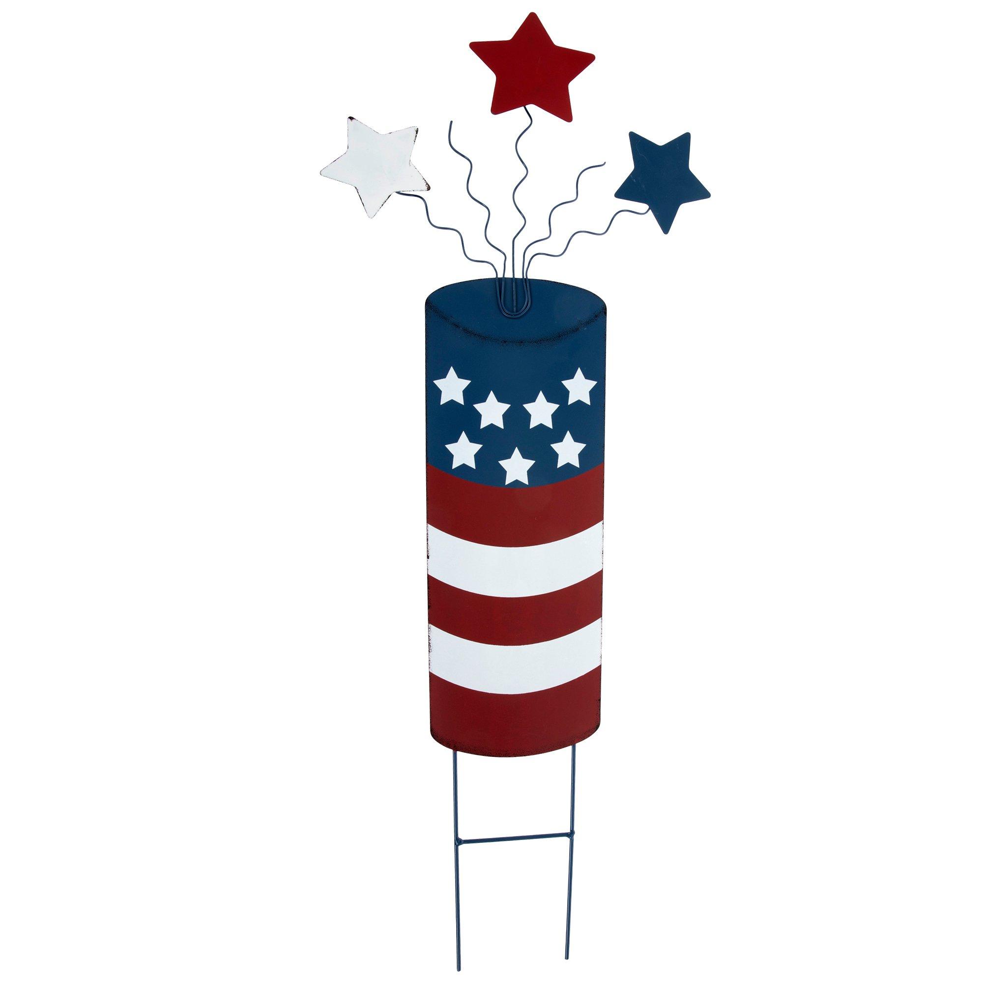 Stars & Stripes Firecracker Metal Garden Stake | Hobby Lobby | 305682083