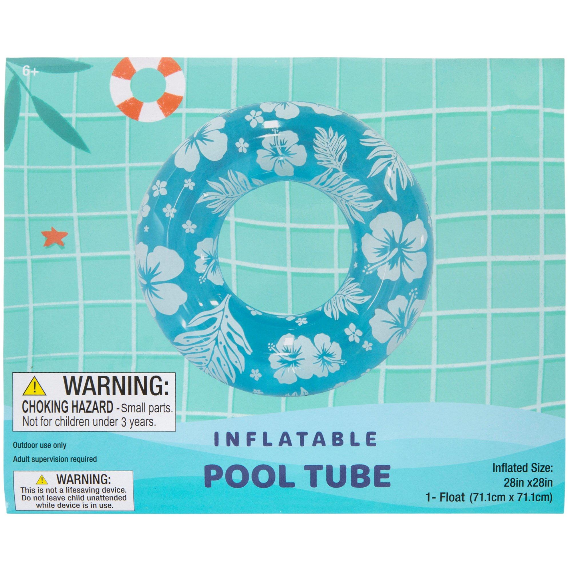 Blue & White Floral Inflatable Pool Tube | Hobby Lobby | 306303069