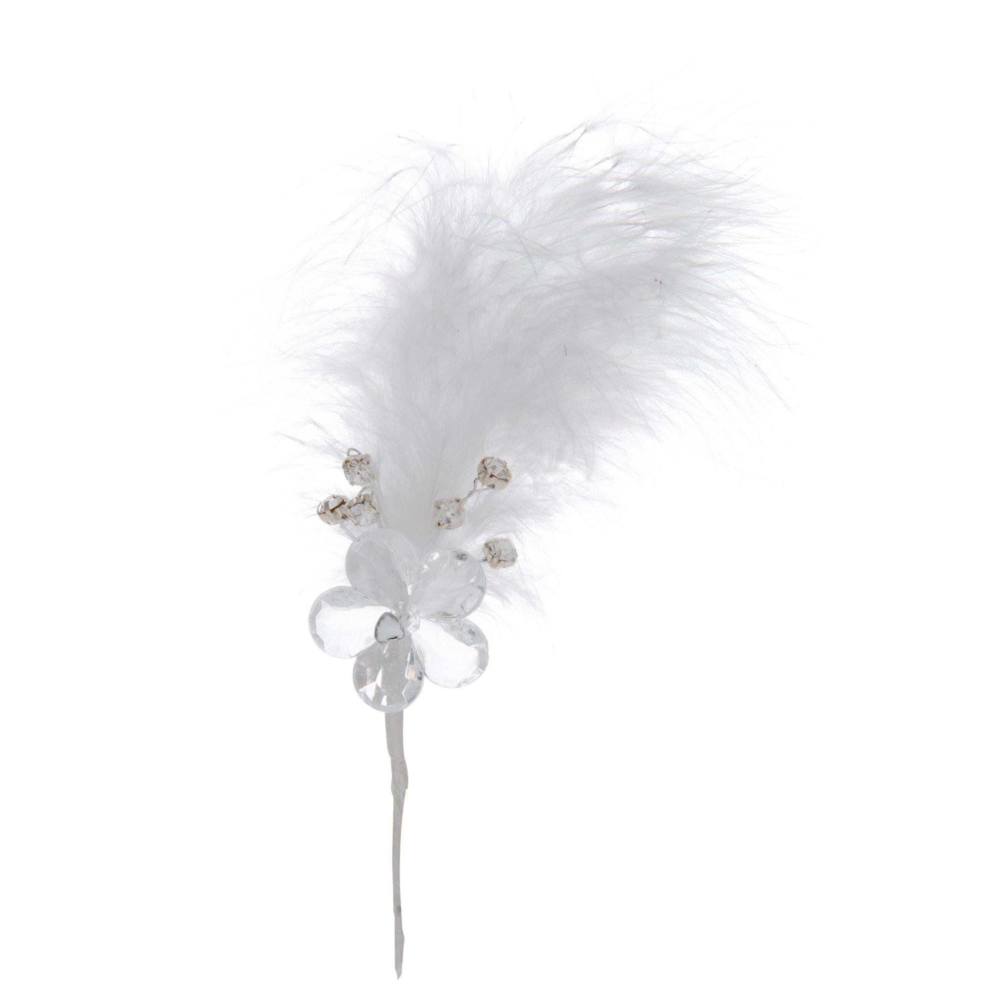 Feather & Rhinestone Flower Pick | Hobby Lobby | 319970