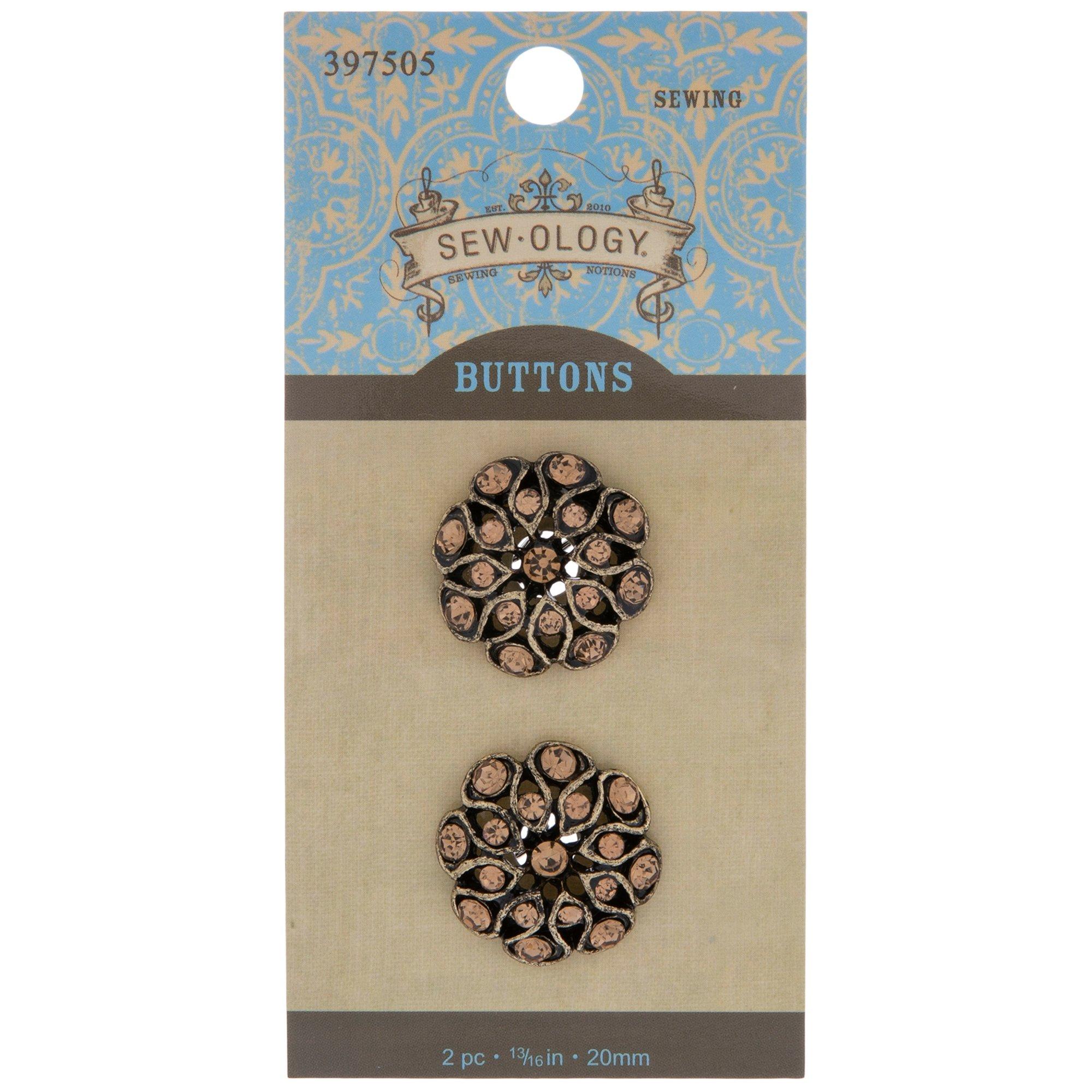 Rhinestone Flower Shank Buttons - 20mm | Hobby Lobby | 397505