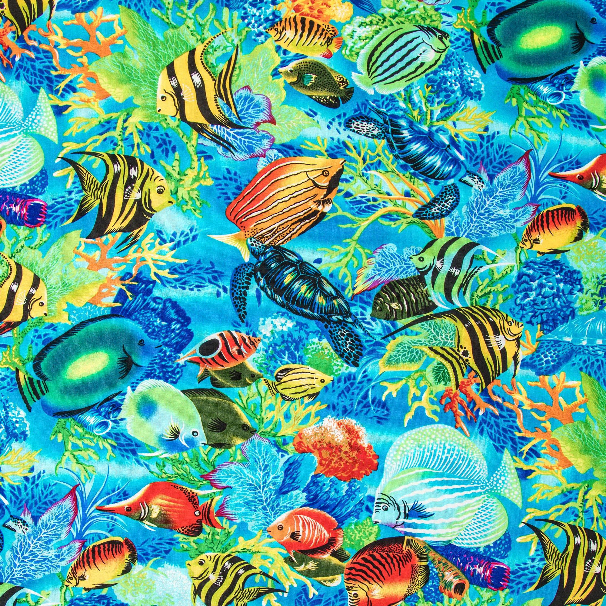 Sea Life Paradise Cotton Calico Fabric | Hobby Lobby | 408393
