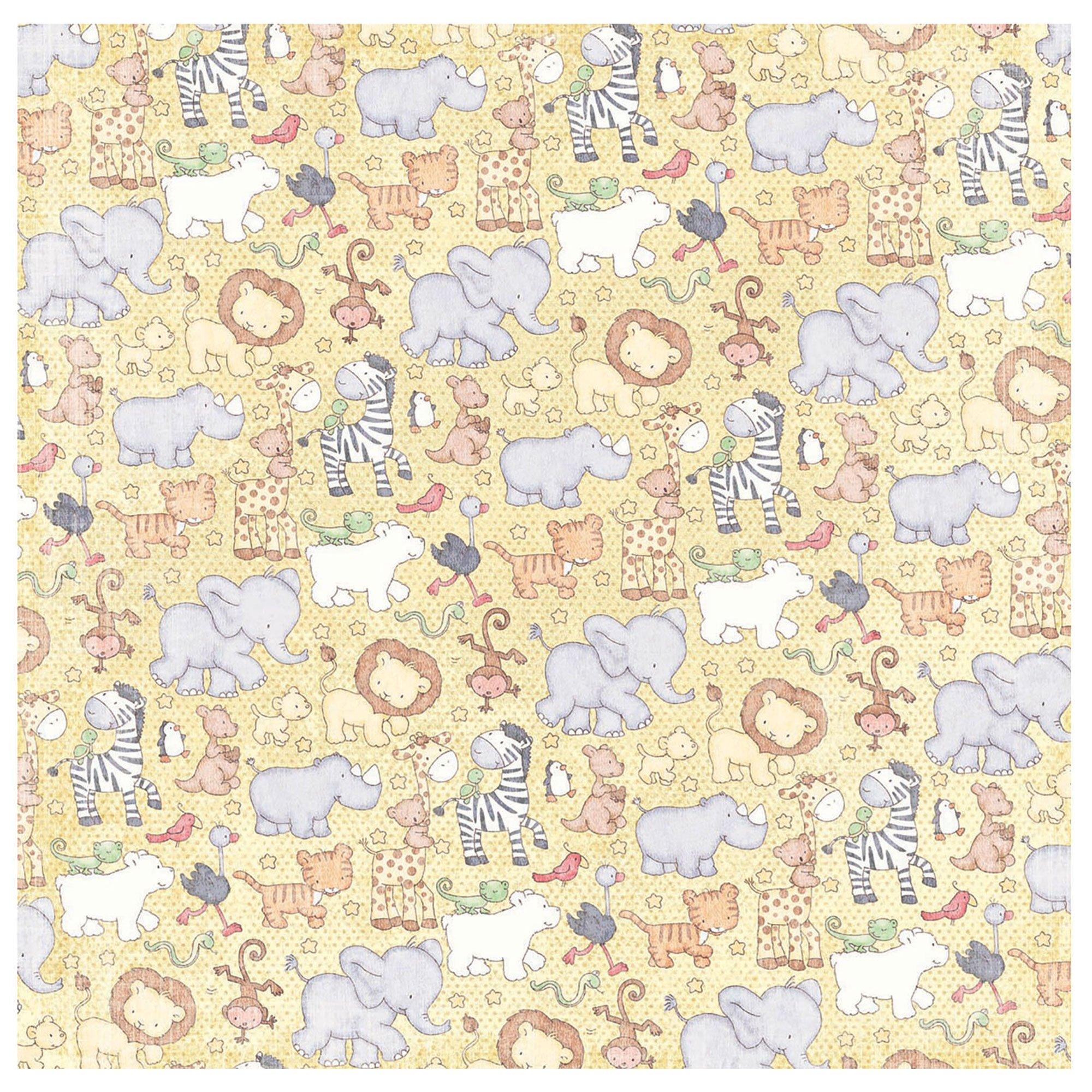 Baby Safari Animals Scrapbook Paper - 12" x 12" | Hobby Lobby | 453704