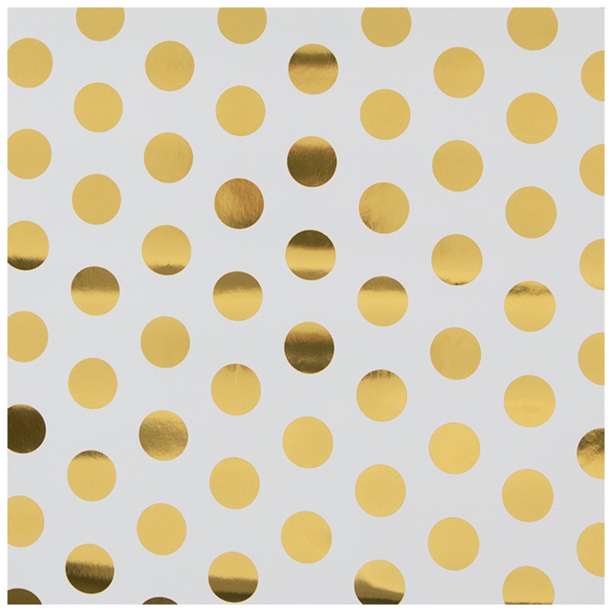 White And Gold Polka Dots Wallpaper