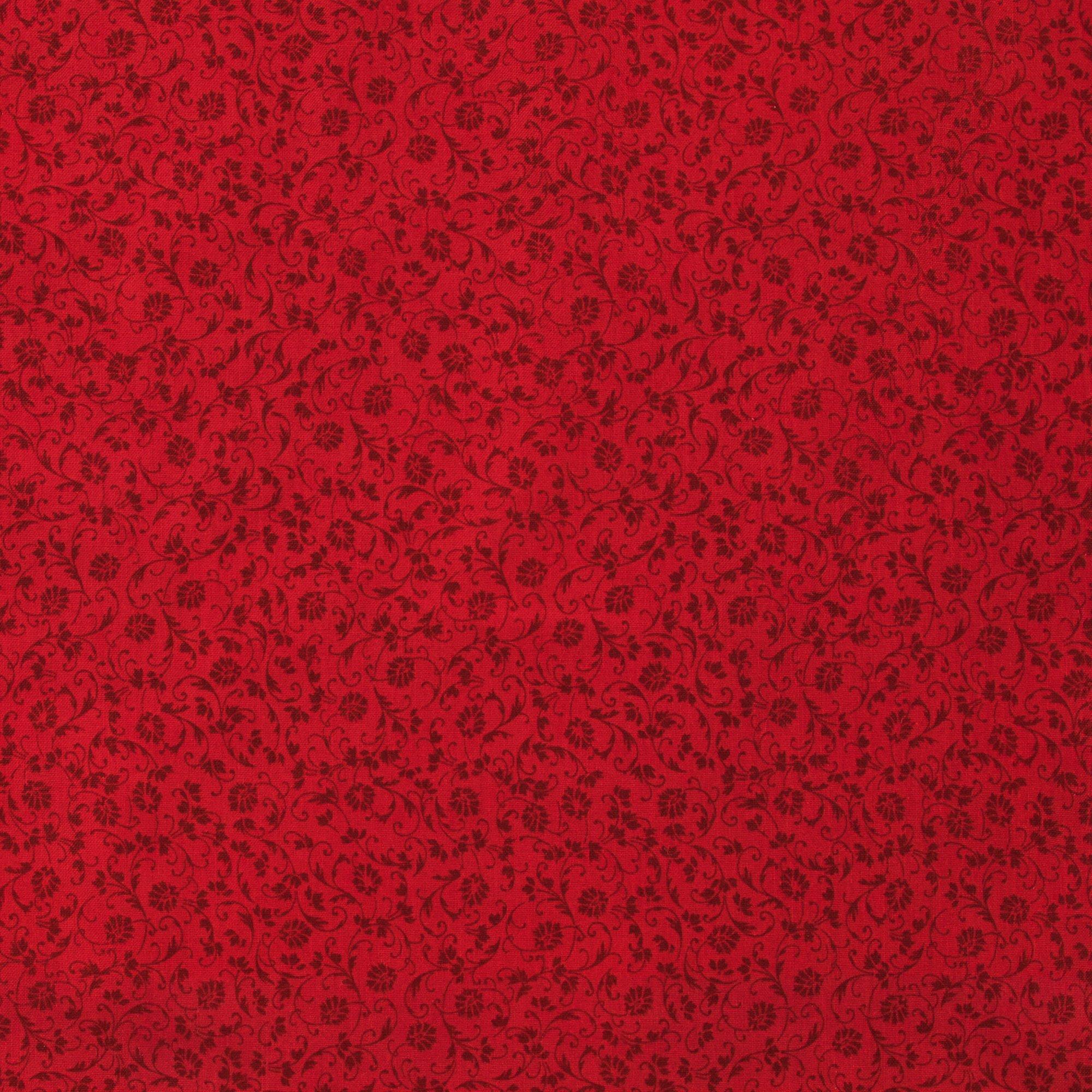 Red Floral Cotton Calico Fabric | Hobby Lobby | 498964
