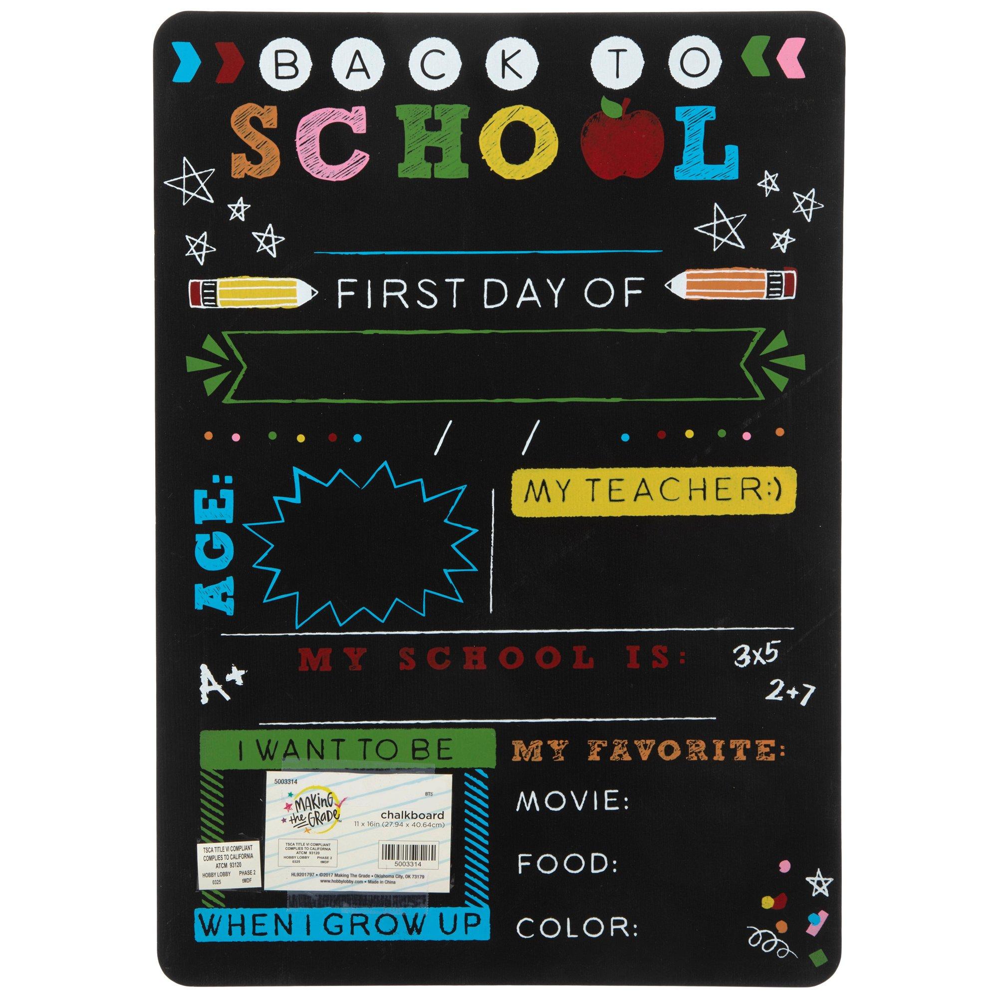 First To Last Day Of School Wood Chalkboard | Hobby Lobby | 5003314