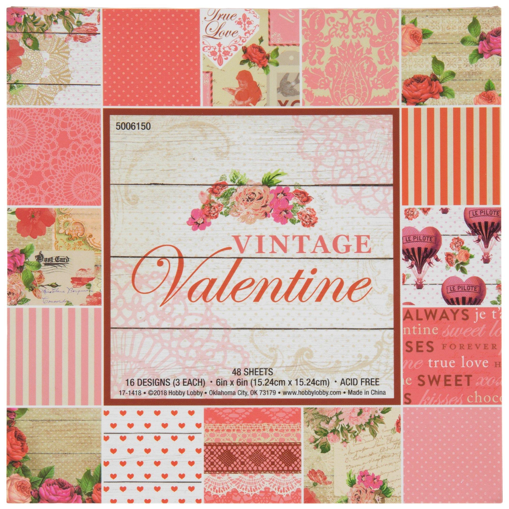 Vintage Valentine Paper Pack - 6" x 6" | Hobby Lobby | 5006150