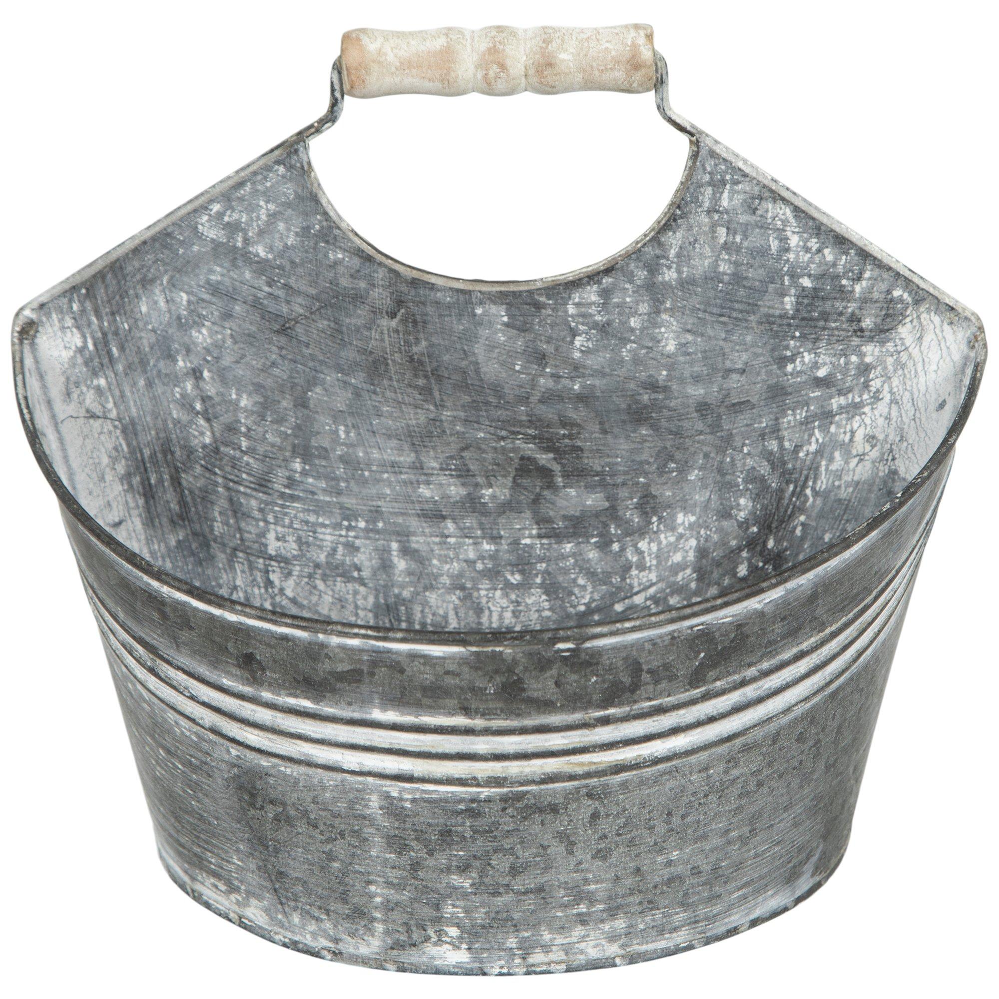 Whitewash Galvanized Metal Wall Bucket | Hobby Lobby | 5059878