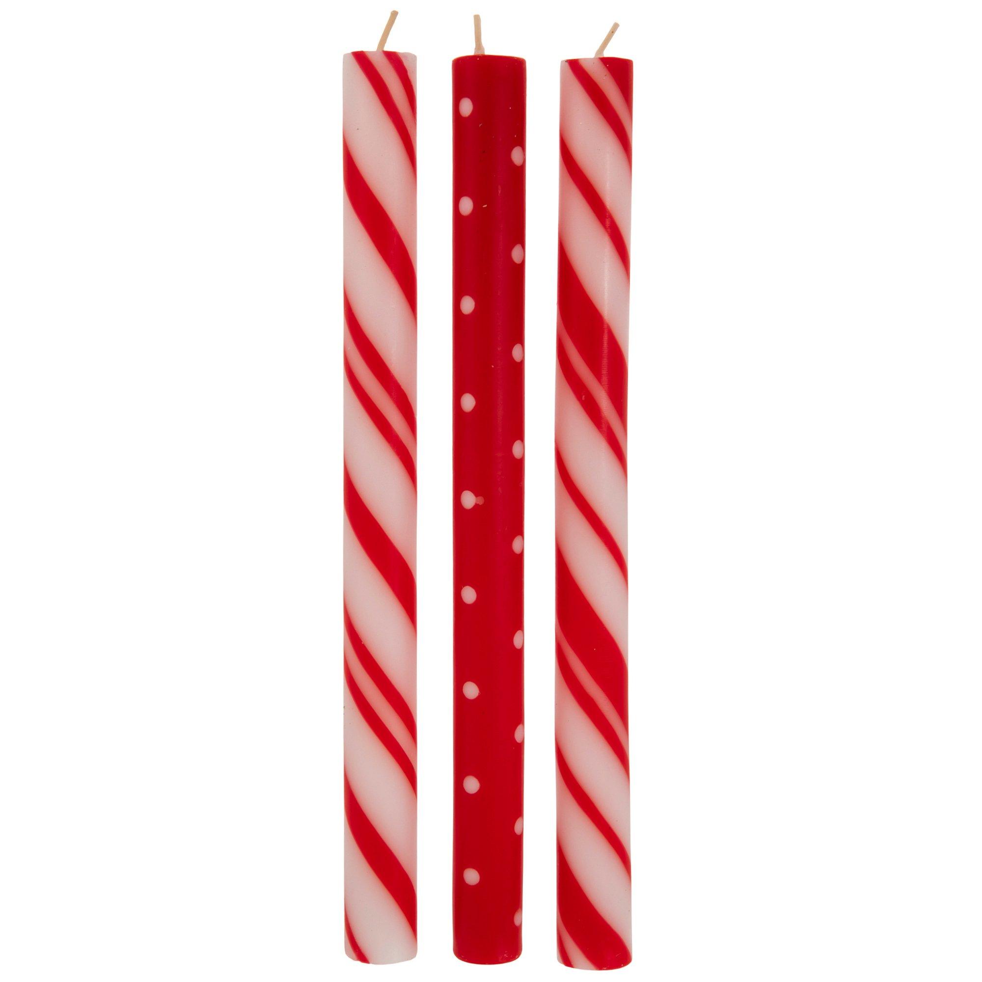 Red & White Polka Dot & Striped Taper Candles | Hobby Lobby | 5096177