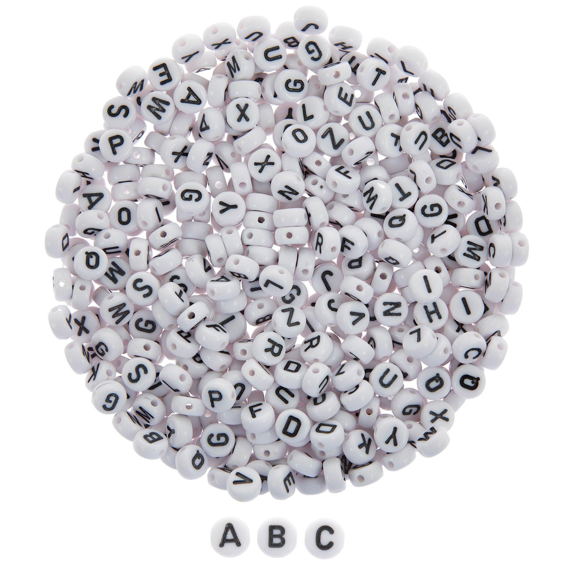 Black & White Round Alphabet Beads | Hobby Lobby | 509984