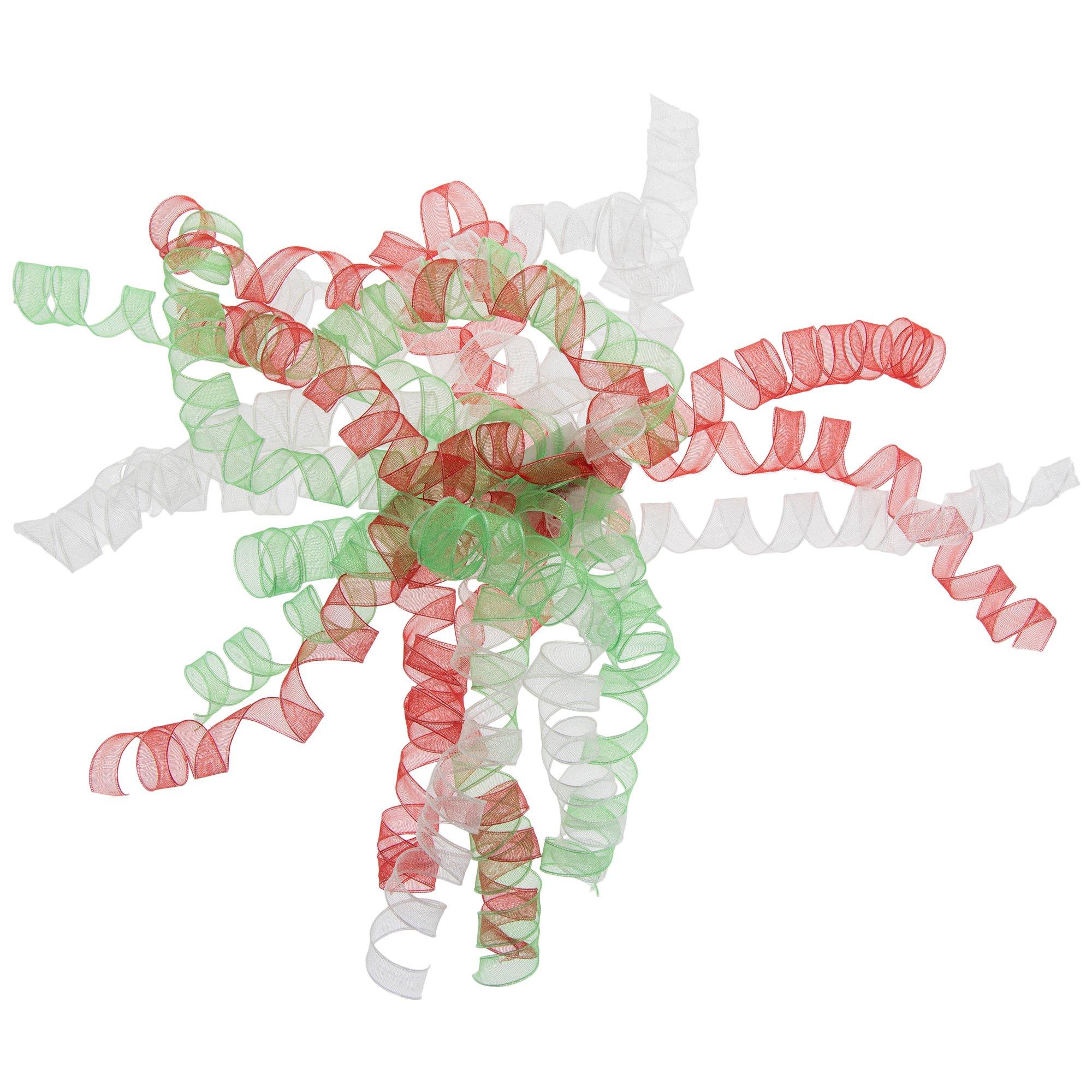 Red, Green & White Sheer Curly Bows | Hobby Lobby | 5126198