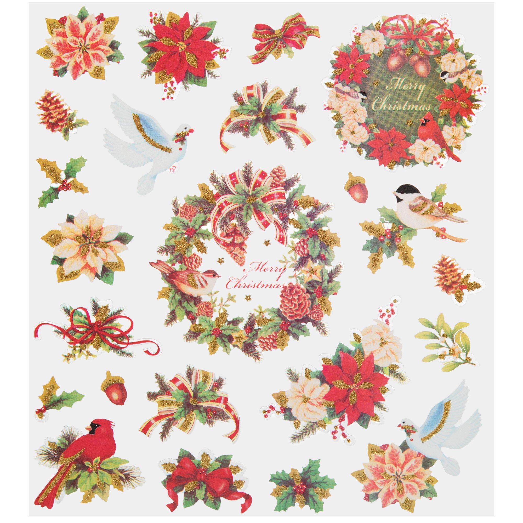 Merry Christmas Wreath Glitter Stickers | Hobby Lobby | 5140892
