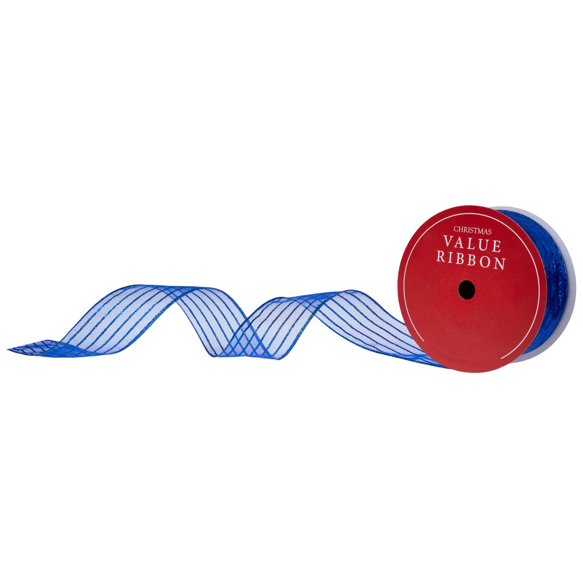 Glitter Striped Wired Edge Sheer Ribbon | Hobby Lobby | 5165840