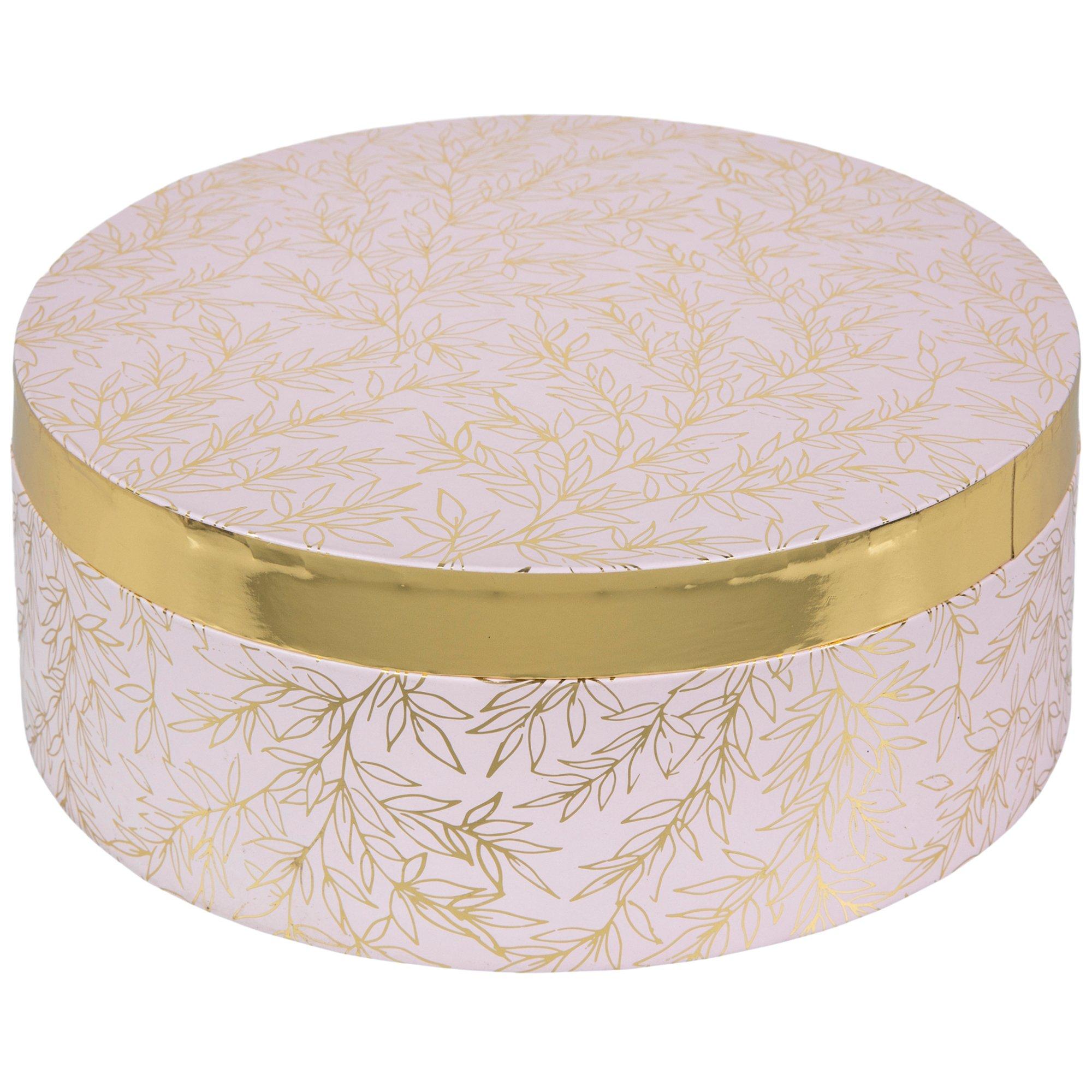 Gold Leaves Round Box | Hobby Lobby | 5222369