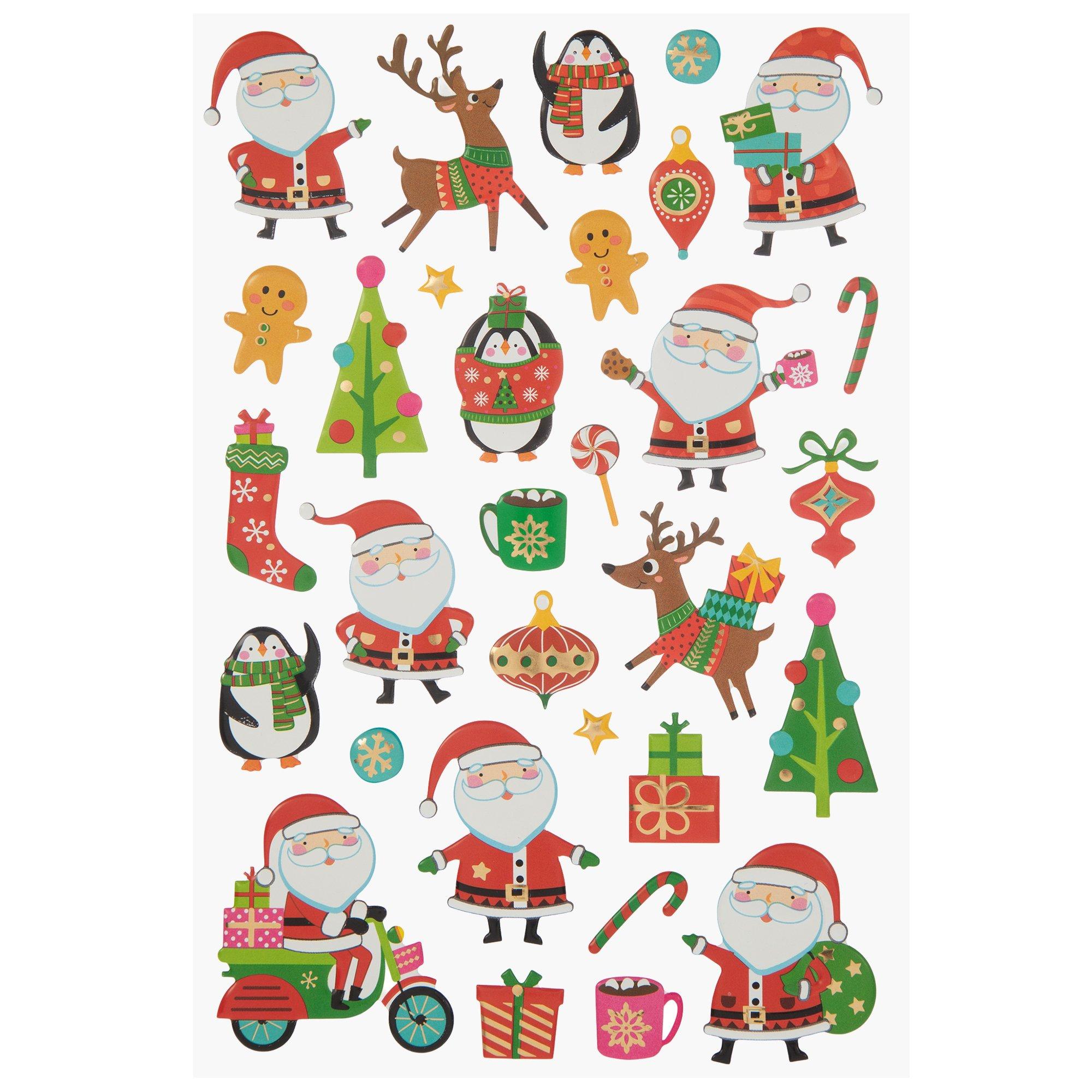 Santa Fun Foil Puffy Stickers | Hobby Lobby | 5303680