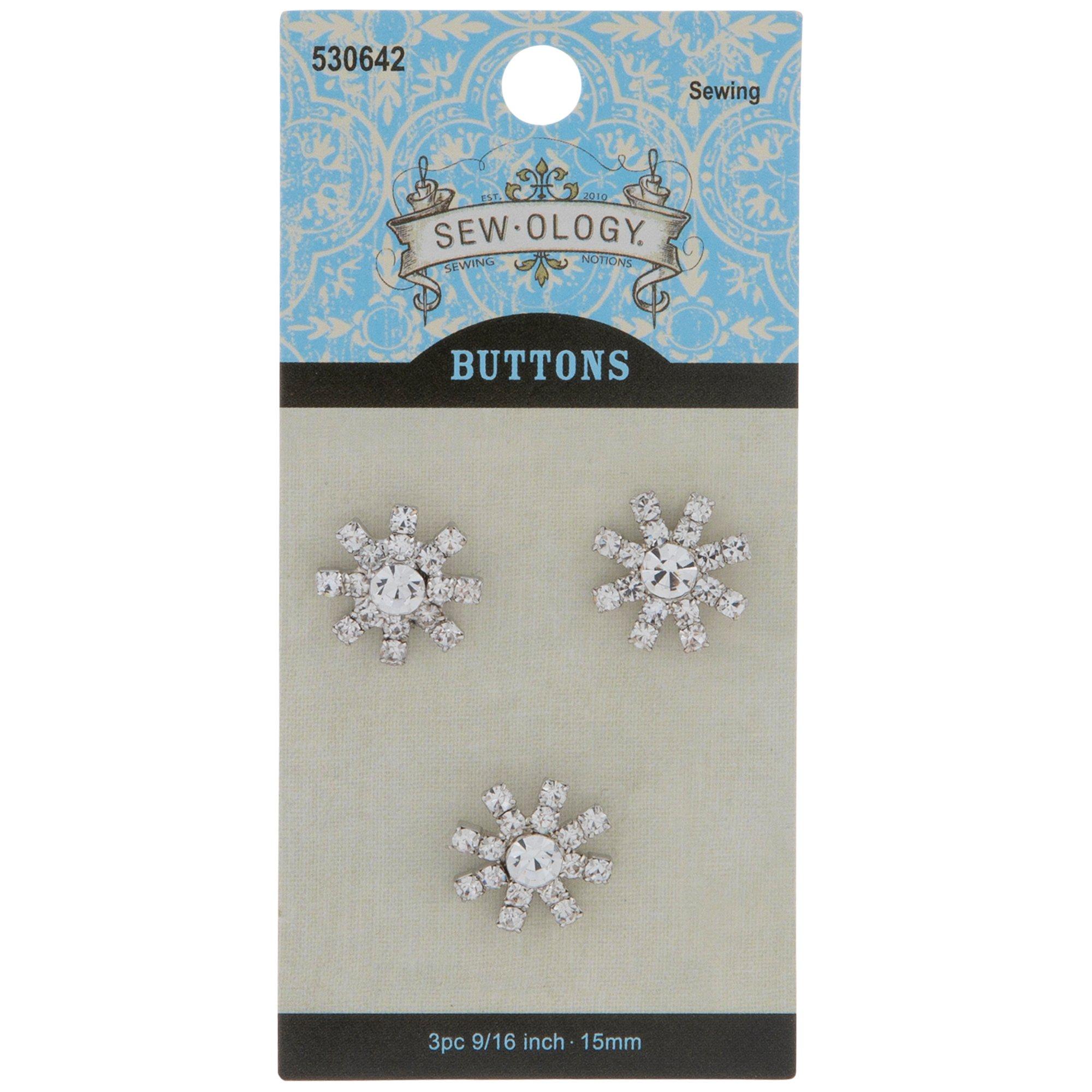 Rhinestone Starburst Shank Buttons - 15mm | Hobby Lobby | 530642