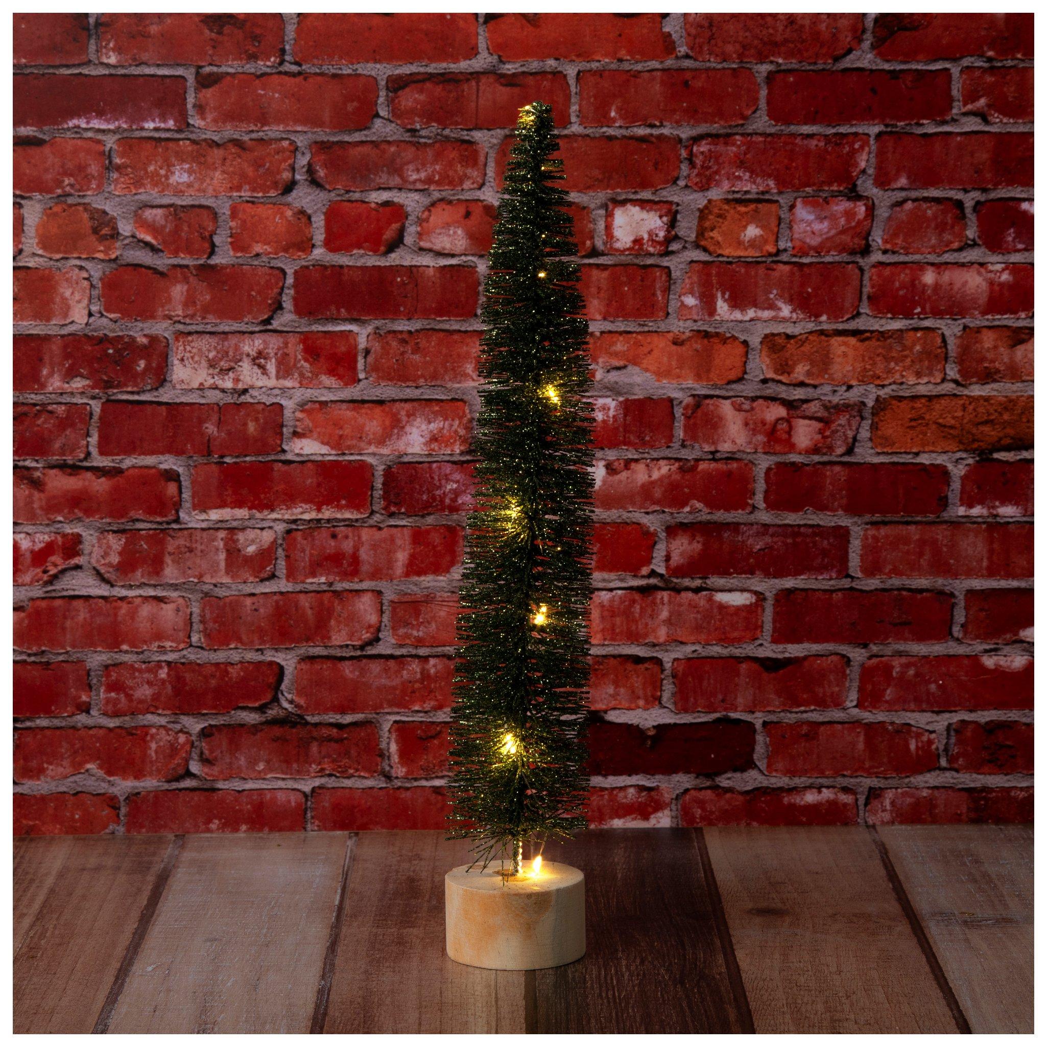 Green Glitter Light Up Bottle Brush Tree | Hobby Lobby | 5320288