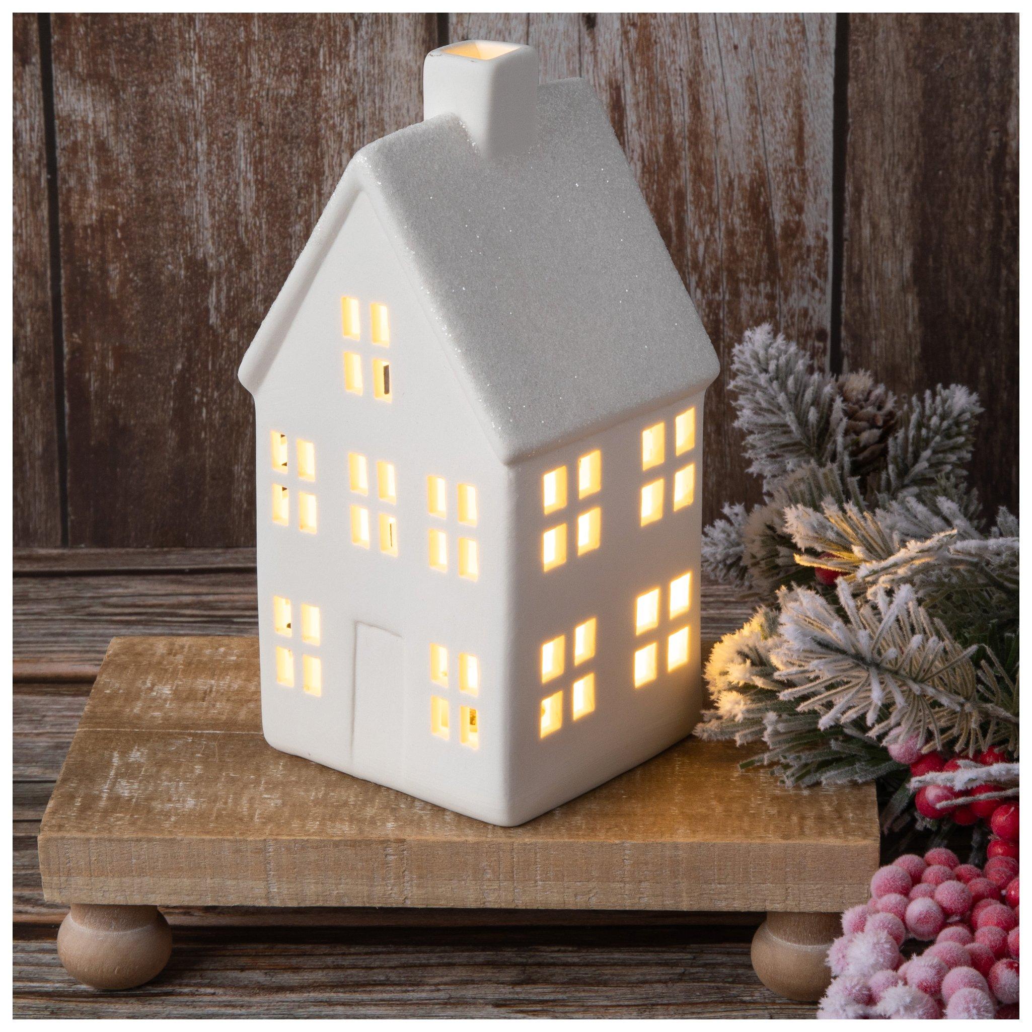 White Glitter Light Up House | Hobby Lobby | 5334305
