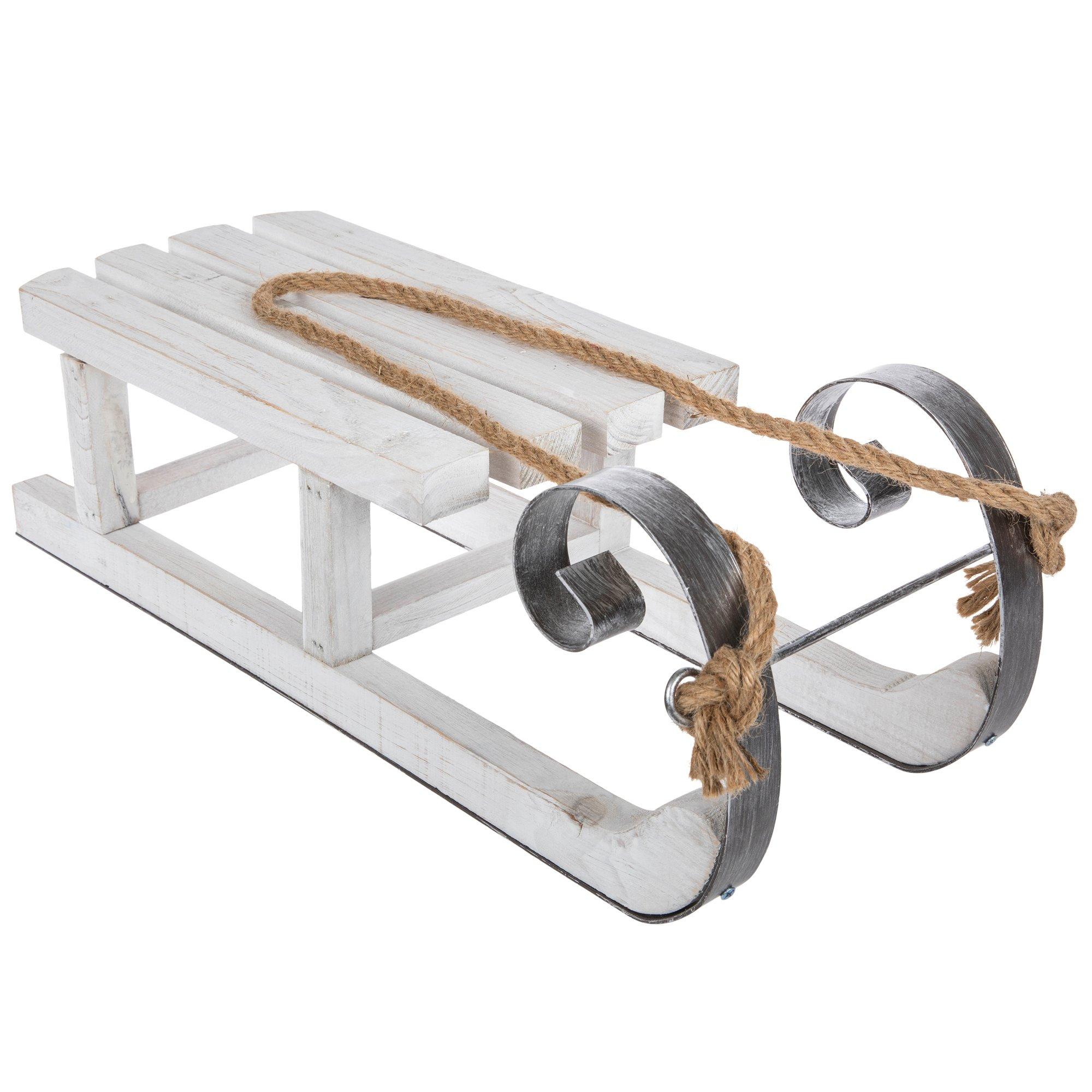 Whitewash Wood Sled | Hobby Lobby | 5348248