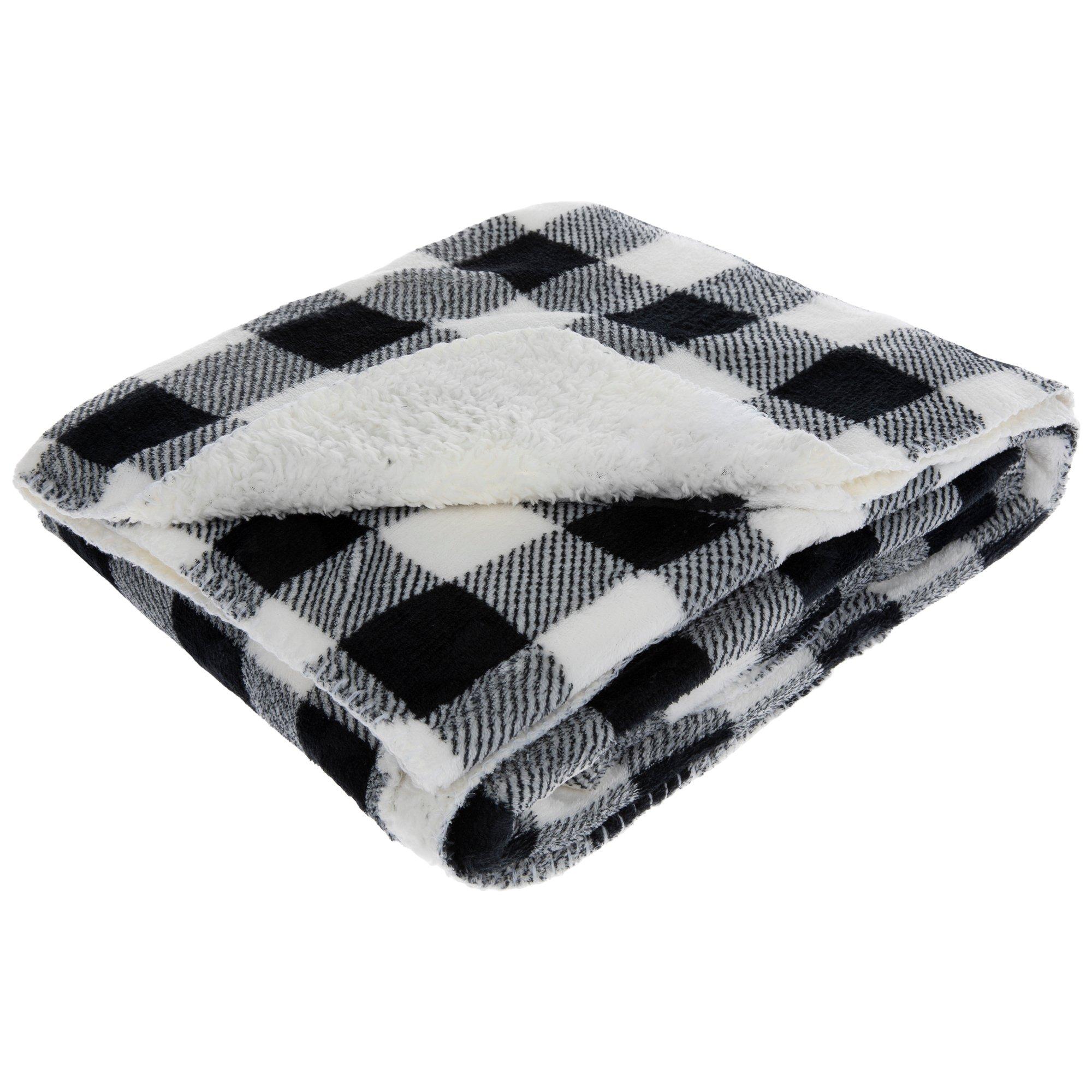 Black & White Buffalo Plaid Throw Blanket | Hobby Lobby | 5379037