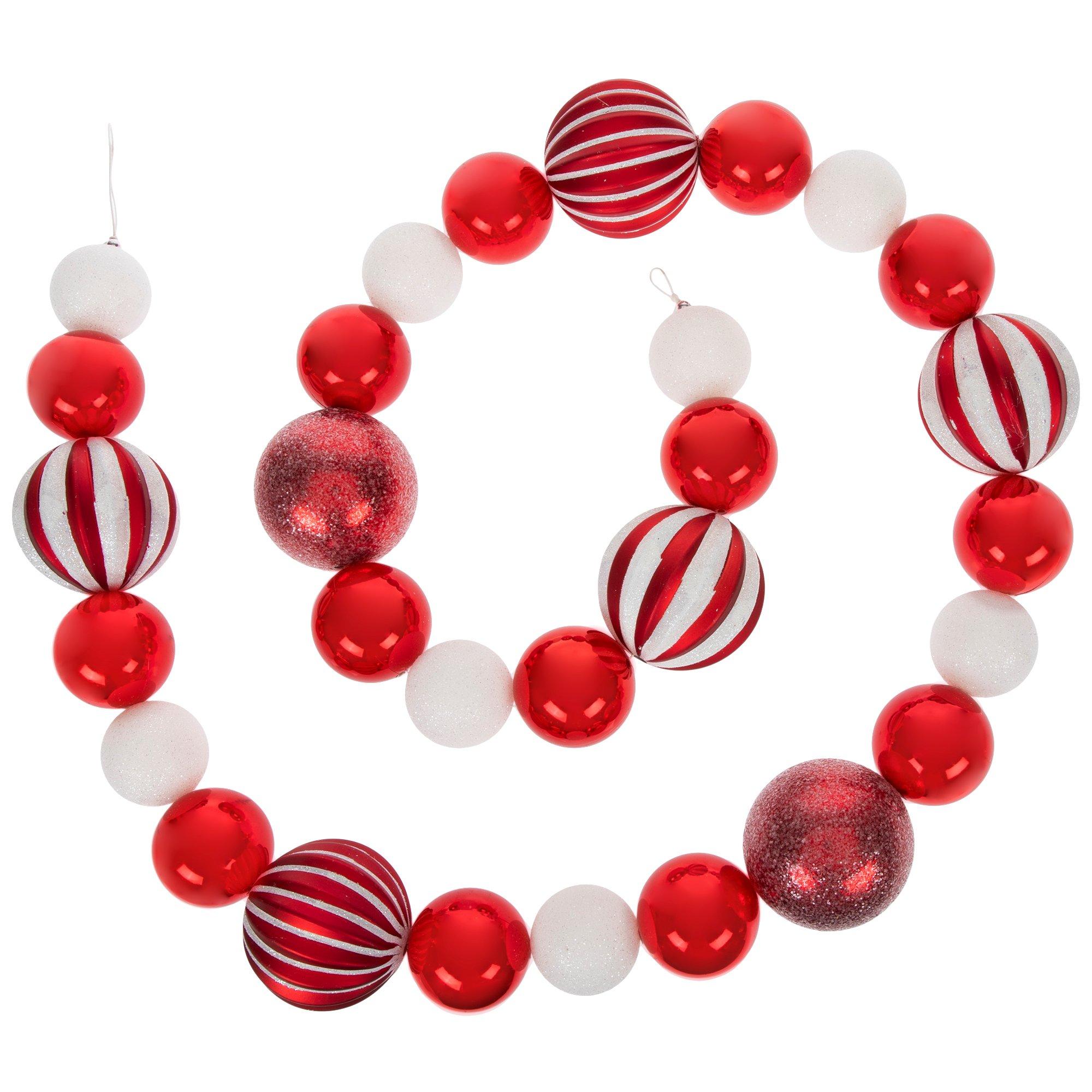 Red & White Ball Ornament Garland | Hobby Lobby | 5380837