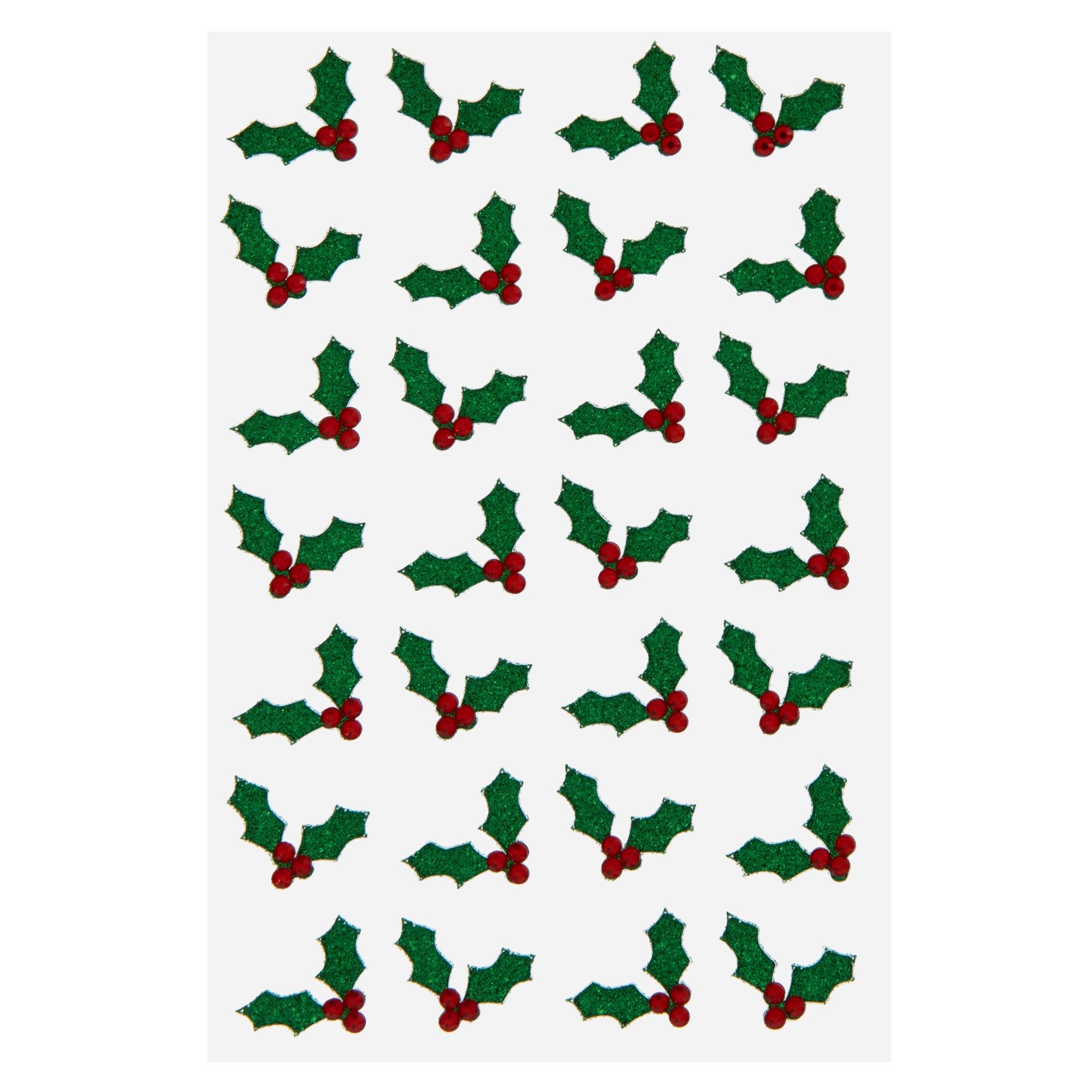 Holly Glitter Rhinestone Stickers | Hobby Lobby | 5416276