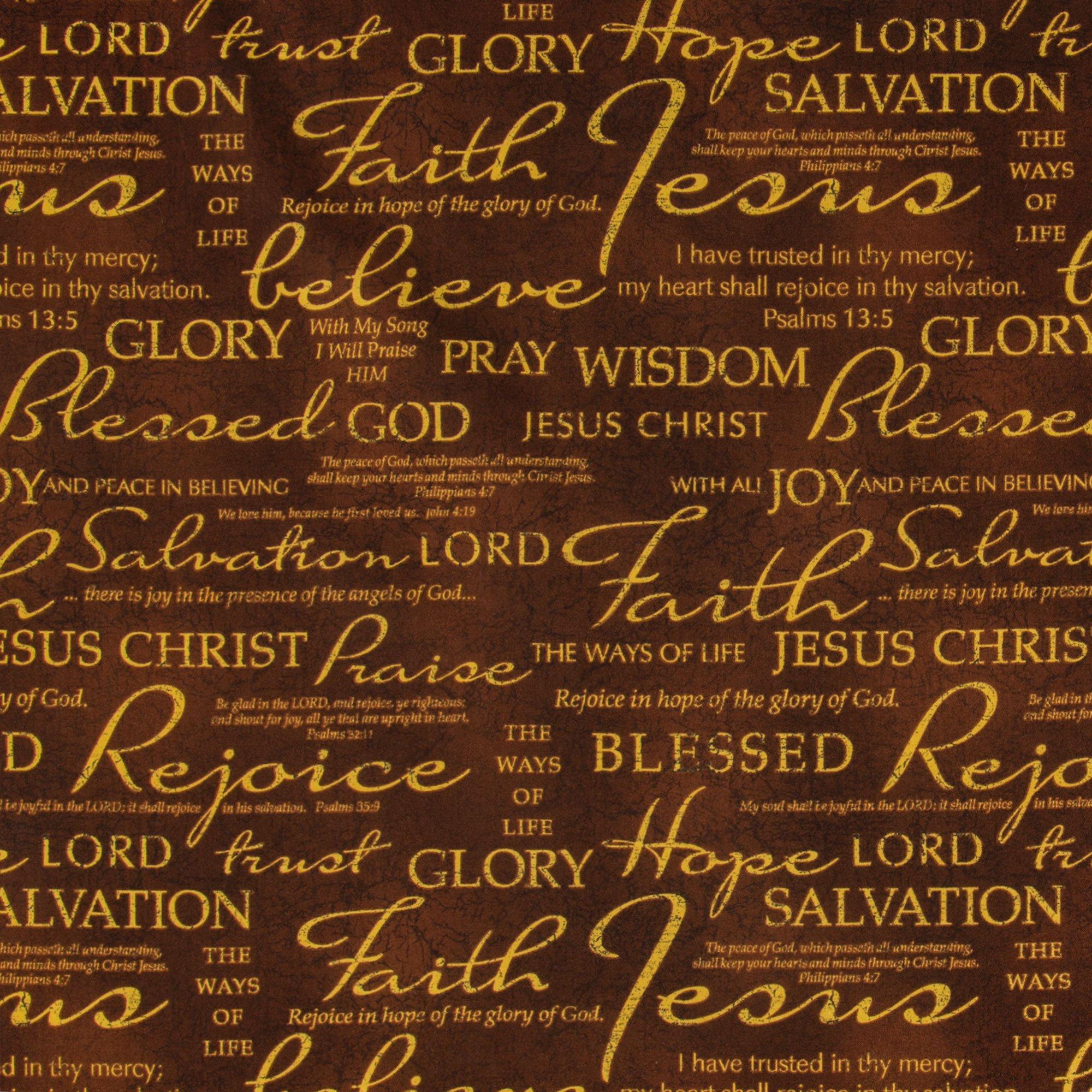 Brown Faith Cotton Calico Fabric | Hobby Lobby | 542852