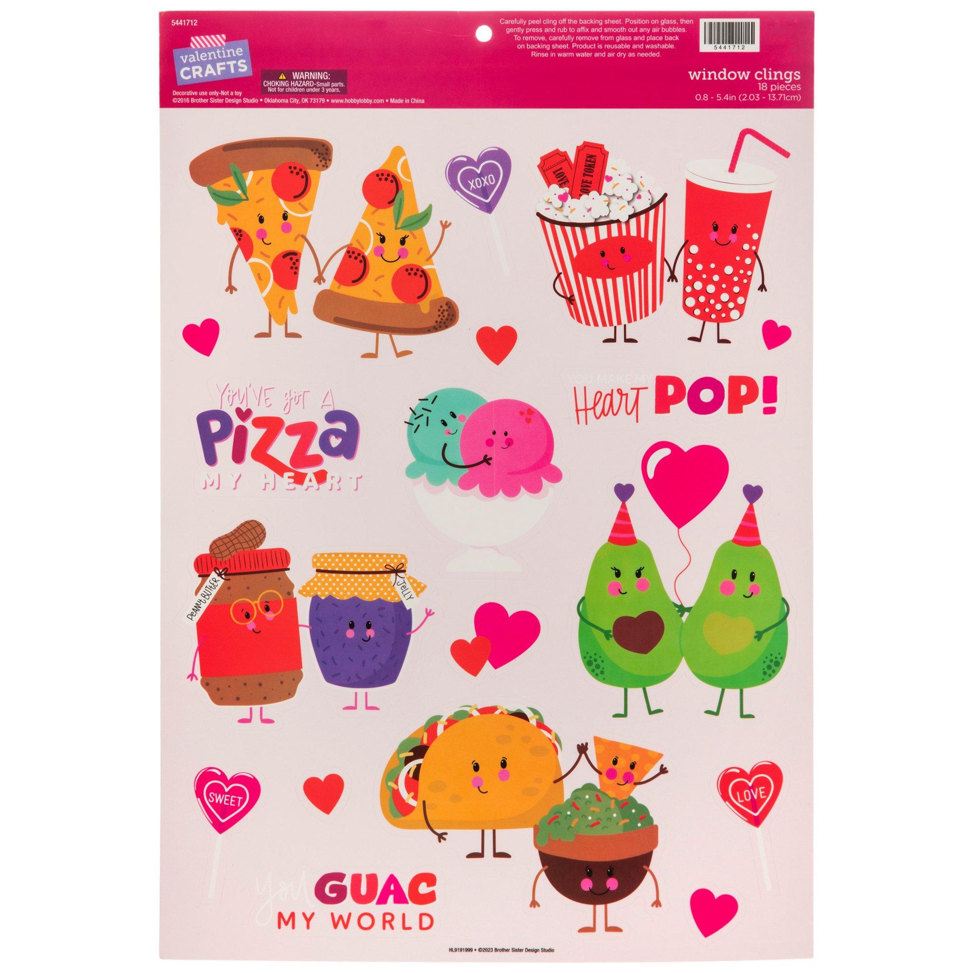 Food Valentine Window Clings | Hobby Lobby | 5441712