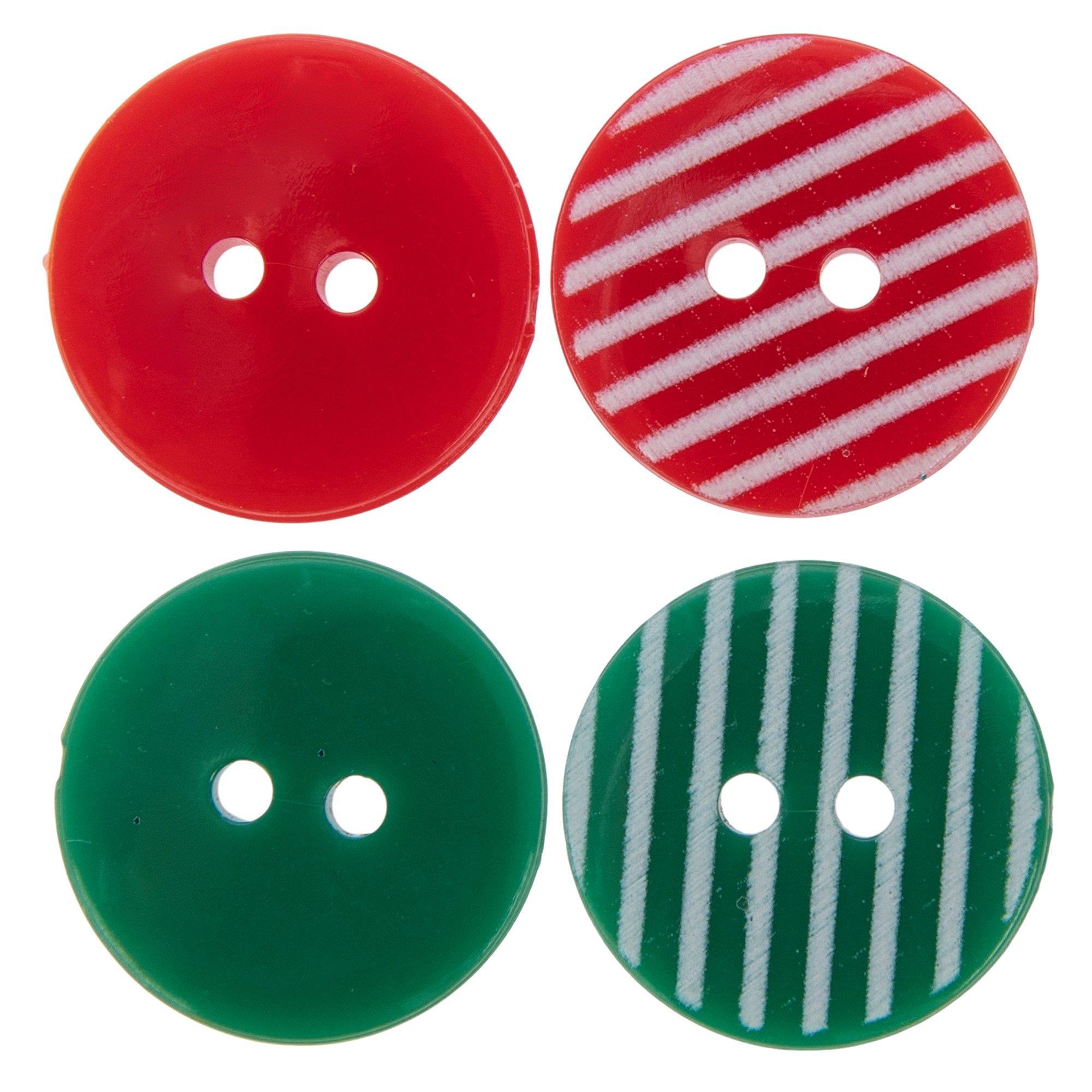 Red & Green Striped Buttons | Hobby Lobby | 5447511