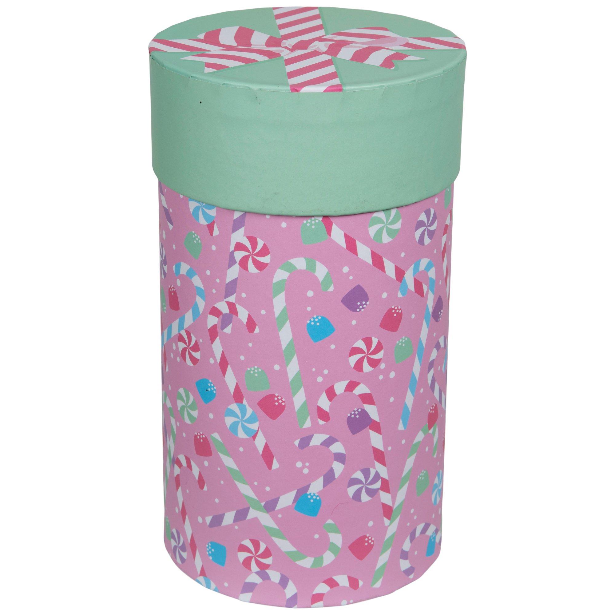Striped Bow & Christmas Candy Cylinder Gift Box | Hobby Lobby | 5463278